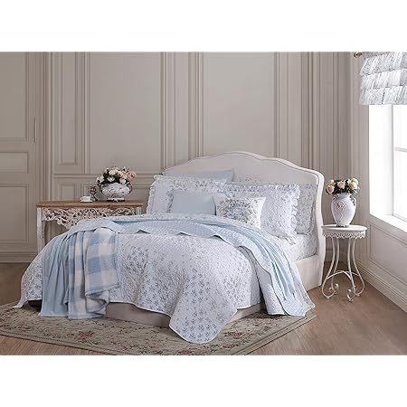 Shabby Chic - Queen Quilt Set, Reversible Cotton Bedding with Matching ...