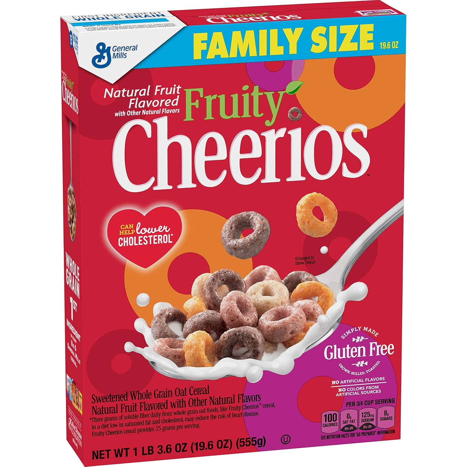 Amazon.com: Cheerios Fruity, Cereal with Oats, Gluten Free, 19.6 oz