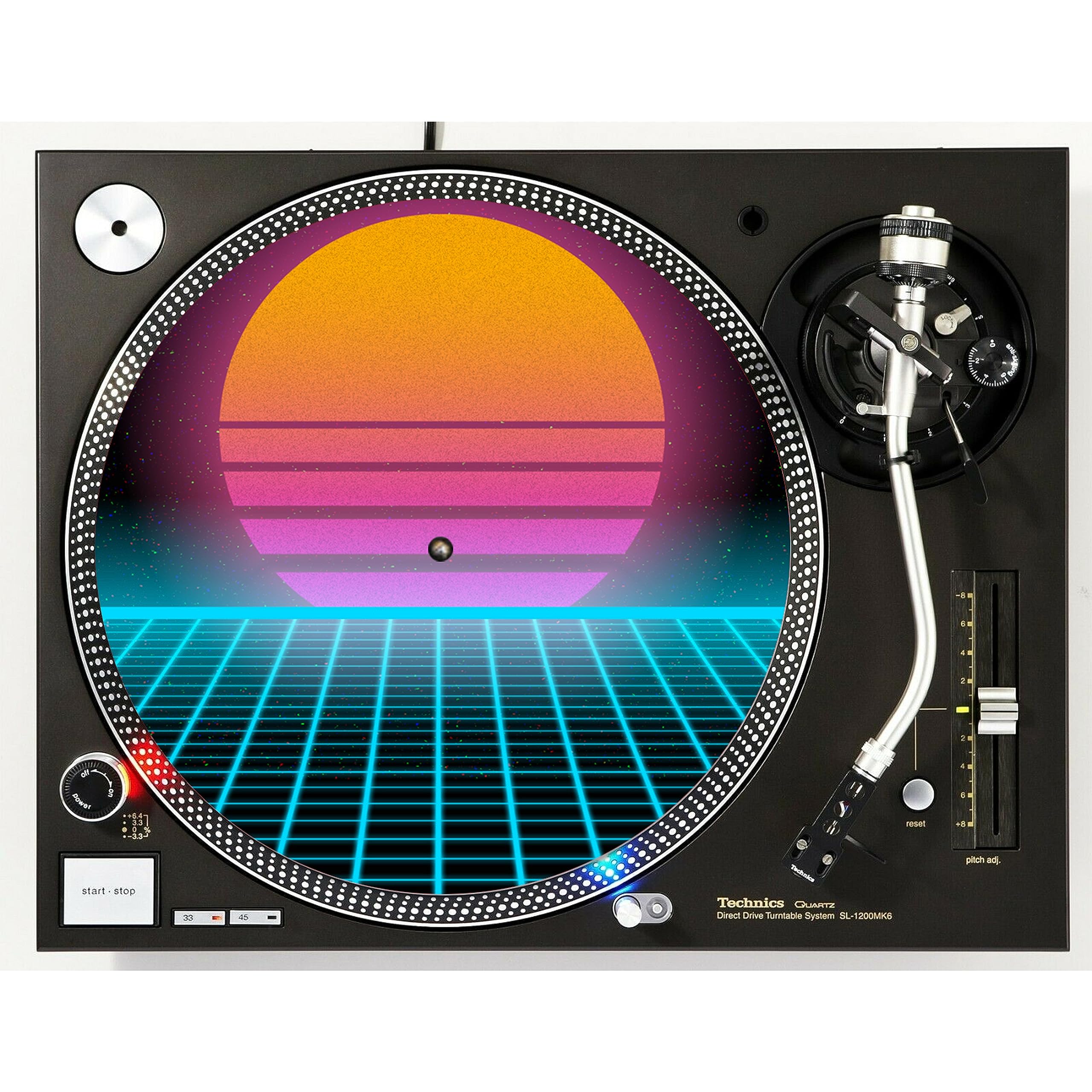 Amazon.com: DJ Synthwave 1980 Sun #2 Scratch Pad 1200 Vinyl Memorabilia ...