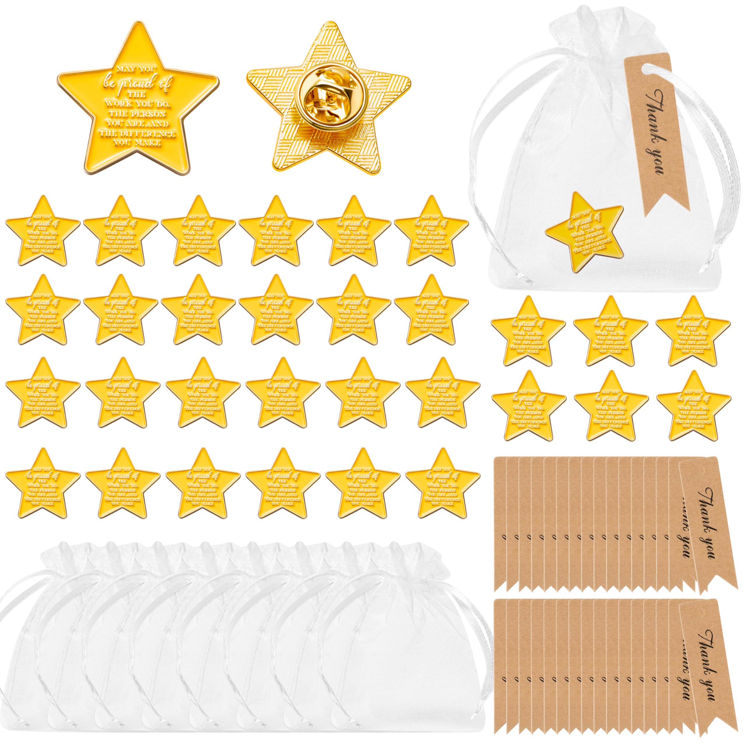 Snapklik.com : 30Sets Employee Pin Thank You Gifts, Star Lapel Pins ...
