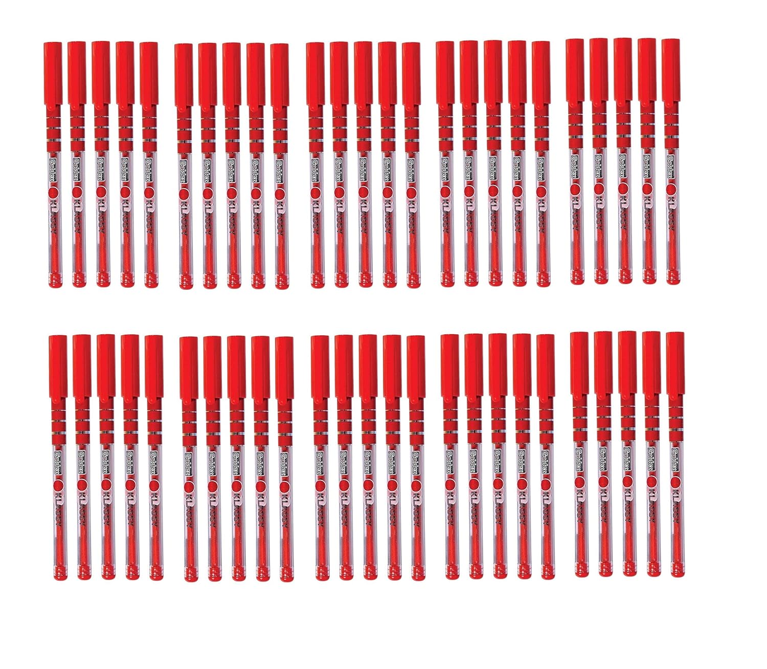 Goldex Klassy Red Ball Pen – Smooth Writing, Fine Tip – Pack of 20 Pens ...