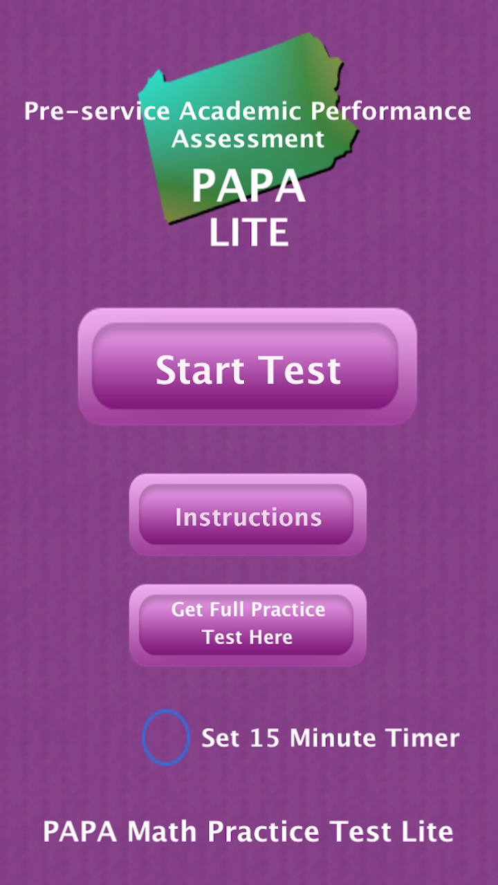 PAPA Math Practice Test Lite - App on Amazon Appstore