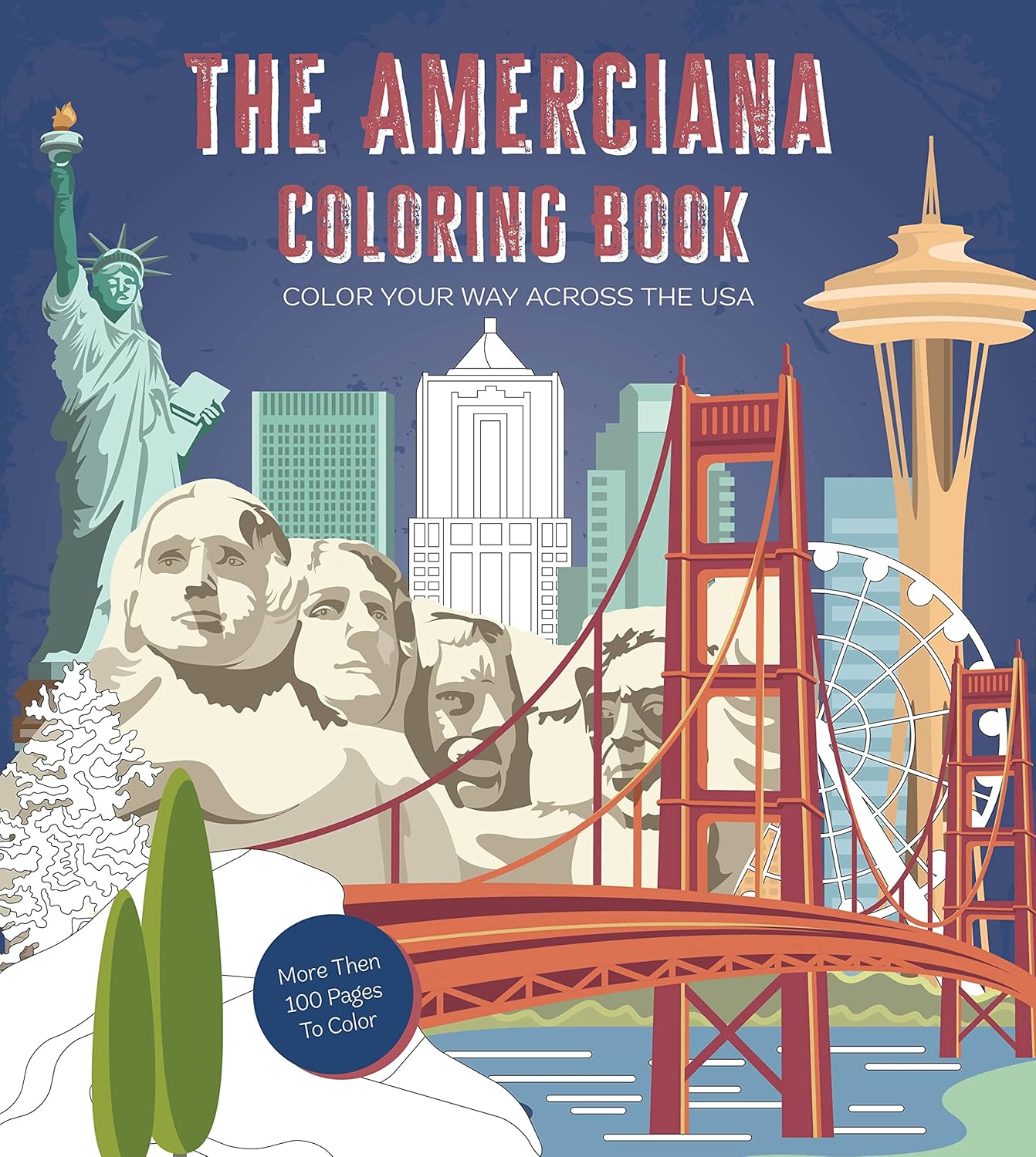 Amazon.com: The Americana Coloring Book: Color Your Way Across the U.S ...
