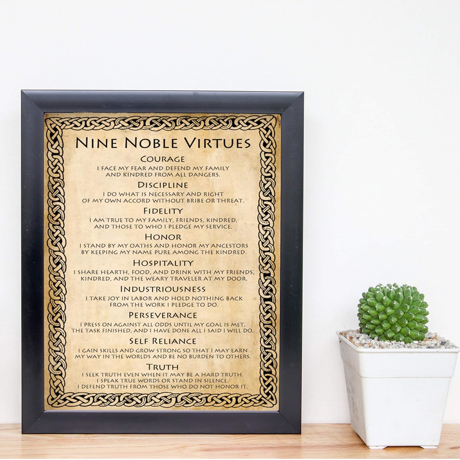 Buy 34;9 Noble Virtues & Affirmations-Courage-Discipline-Honor-Wall Art ...
