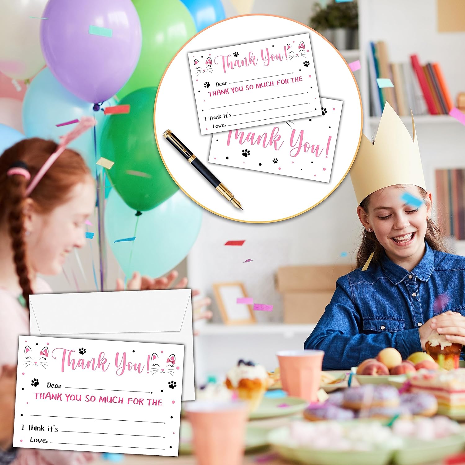 Lindas tarjetas de agradecimiento de gato, gato y gatito, tarjeta de ...