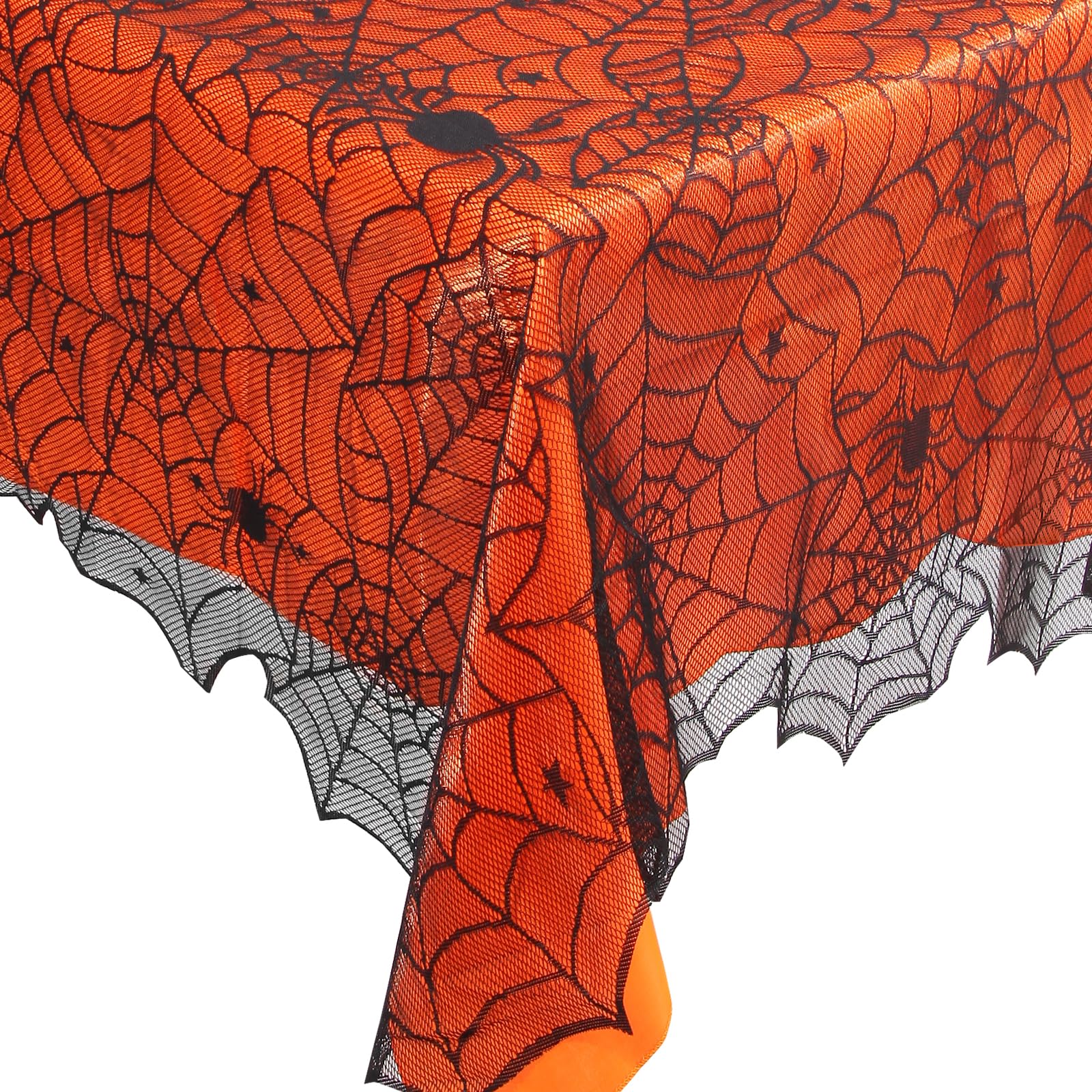 Amazon.com: DEYIXUN 2Pcs Halloween Tablecloths, Black Lace & Orange ...