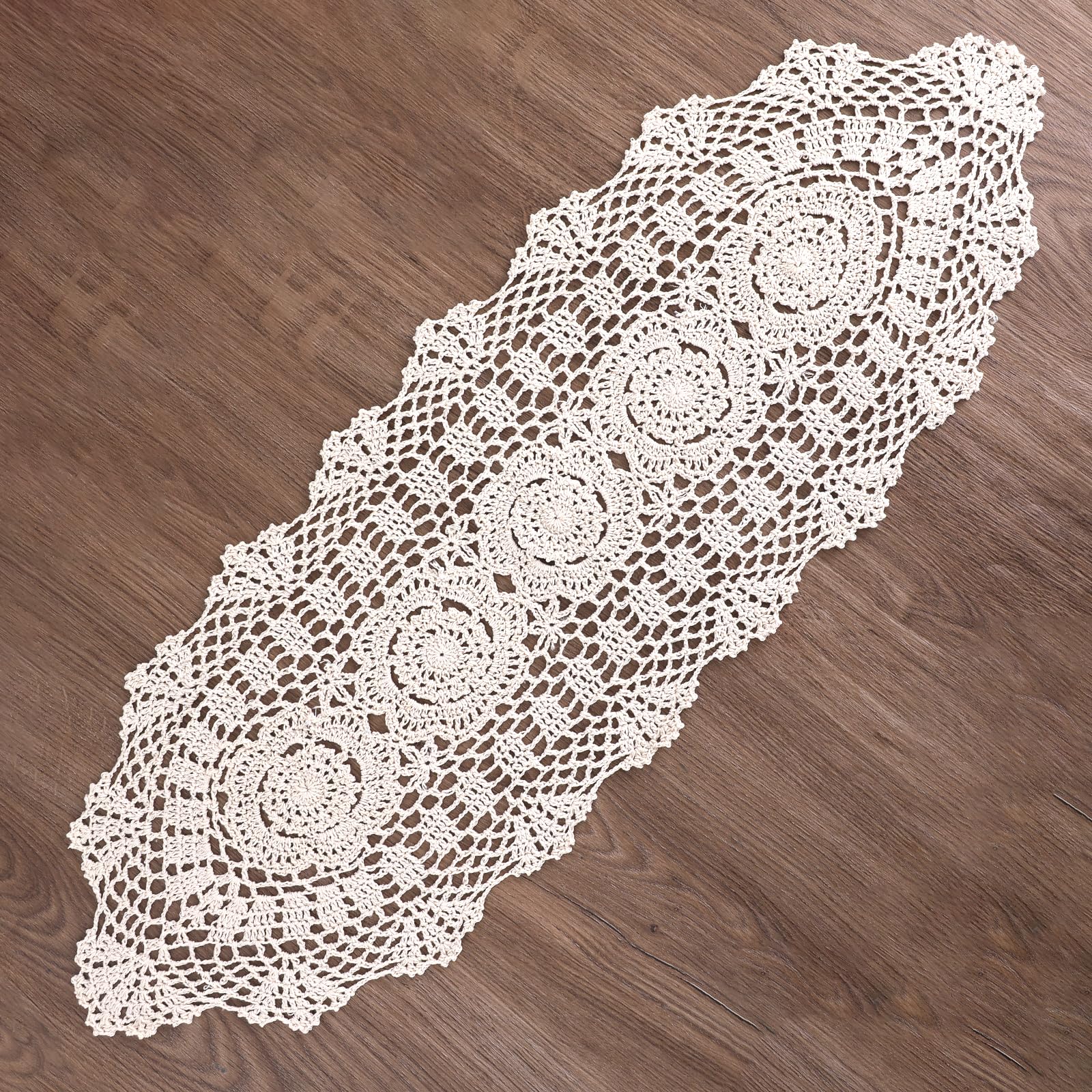 Amazon.com: Oval Lace Table Runner Doilies, Cotton Handmade Crochet ...