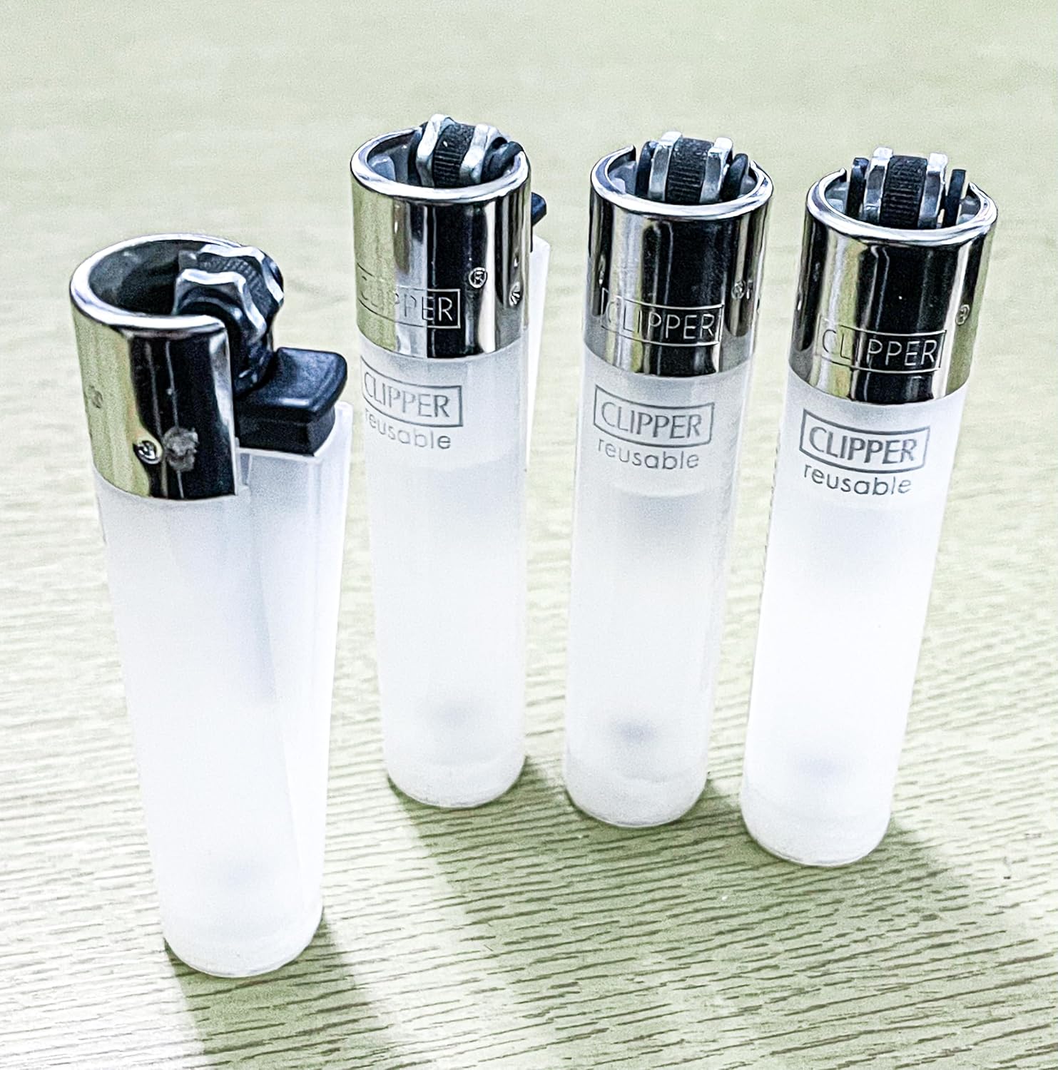 4X Clipper Lighter - Clear White Transparent Windproof Cool Refillable ...