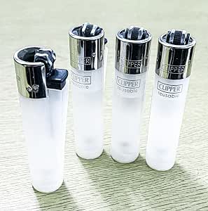 4X Clipper Lighter - Clear White Transparent Windproof Cool Refillable ...