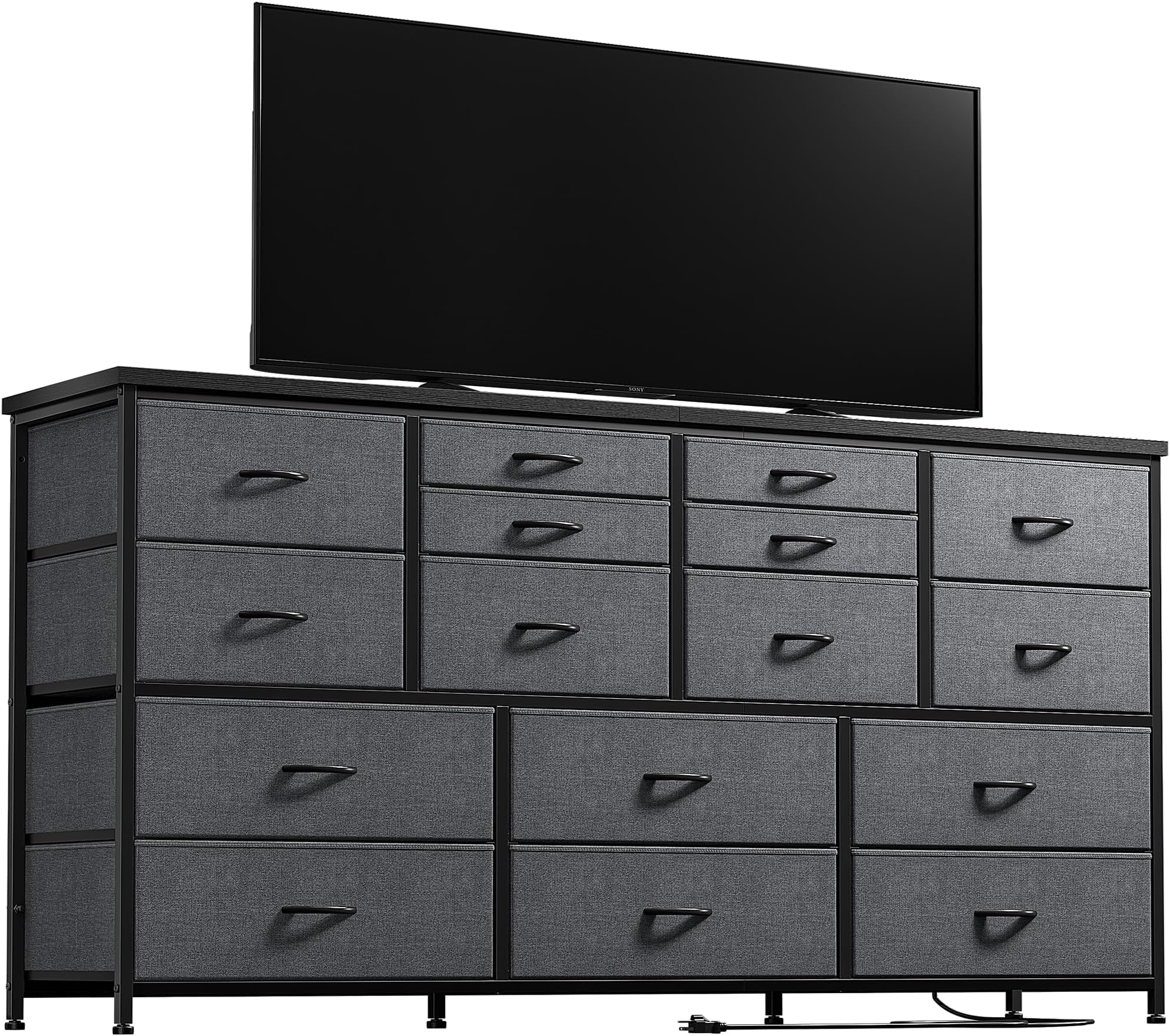 Amazon.com: EnHomee TV Stand Dresser 60''TV Stand with Charging Station ...