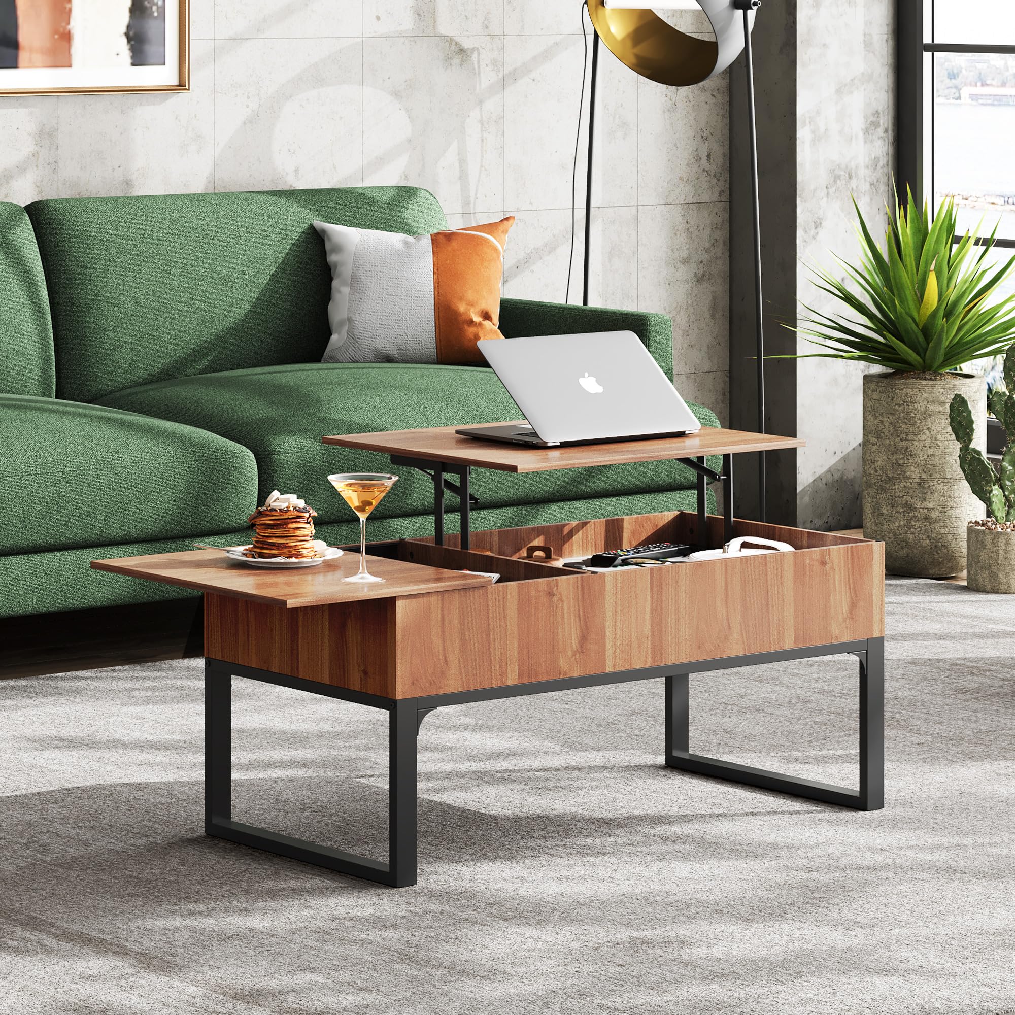 Deep Lift Top Coffee Table With Storage Furmax Wood Lift Top Coffee
