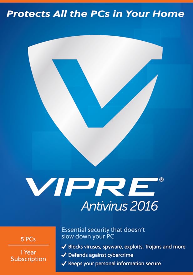 Amazon.com: VIPRE Antivirus 5PCs [Download] : Software