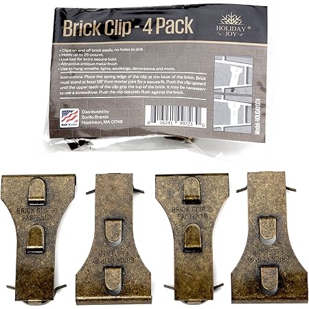 Amazon.com: Brick Clip Hooks, Fits Brick 2-1/8" to 2-1/2" in Height (8 ...