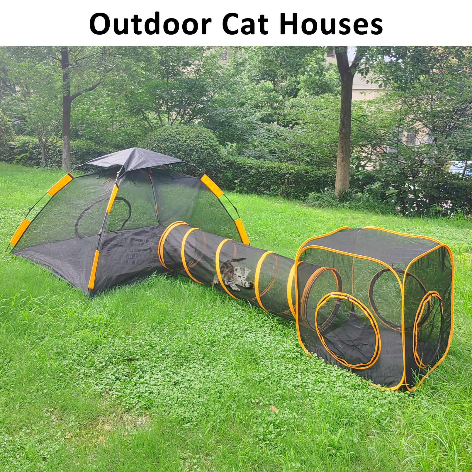 BNOSDM 3-in-1 Outdoor Cat Enclosure for Indoor Cats Portable Pop Up ...