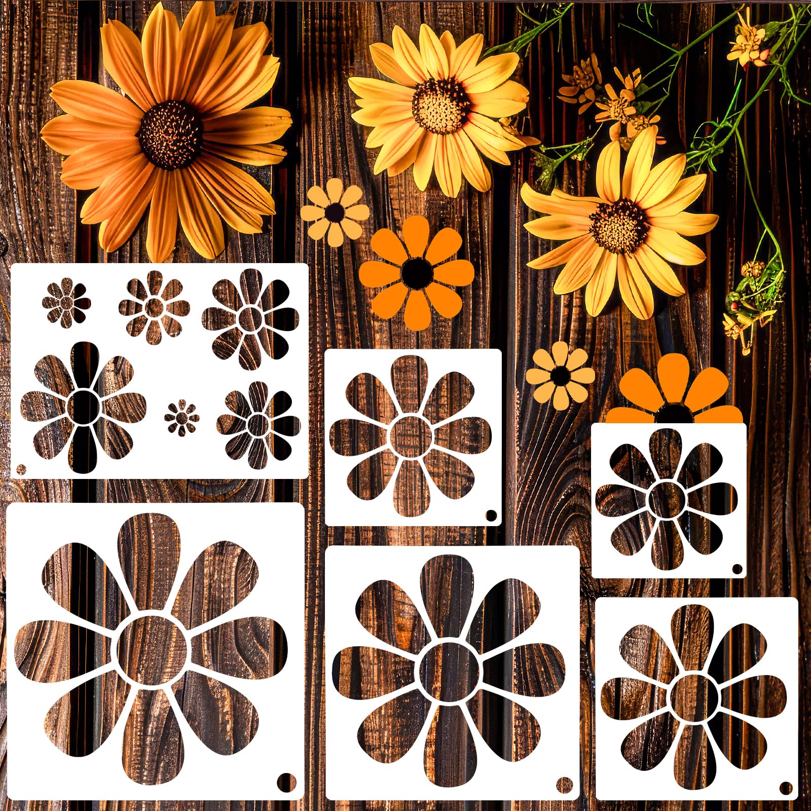 Snapklik.com : Large Flower Stencils For Painting On Walls, 6-12 Daisy ...