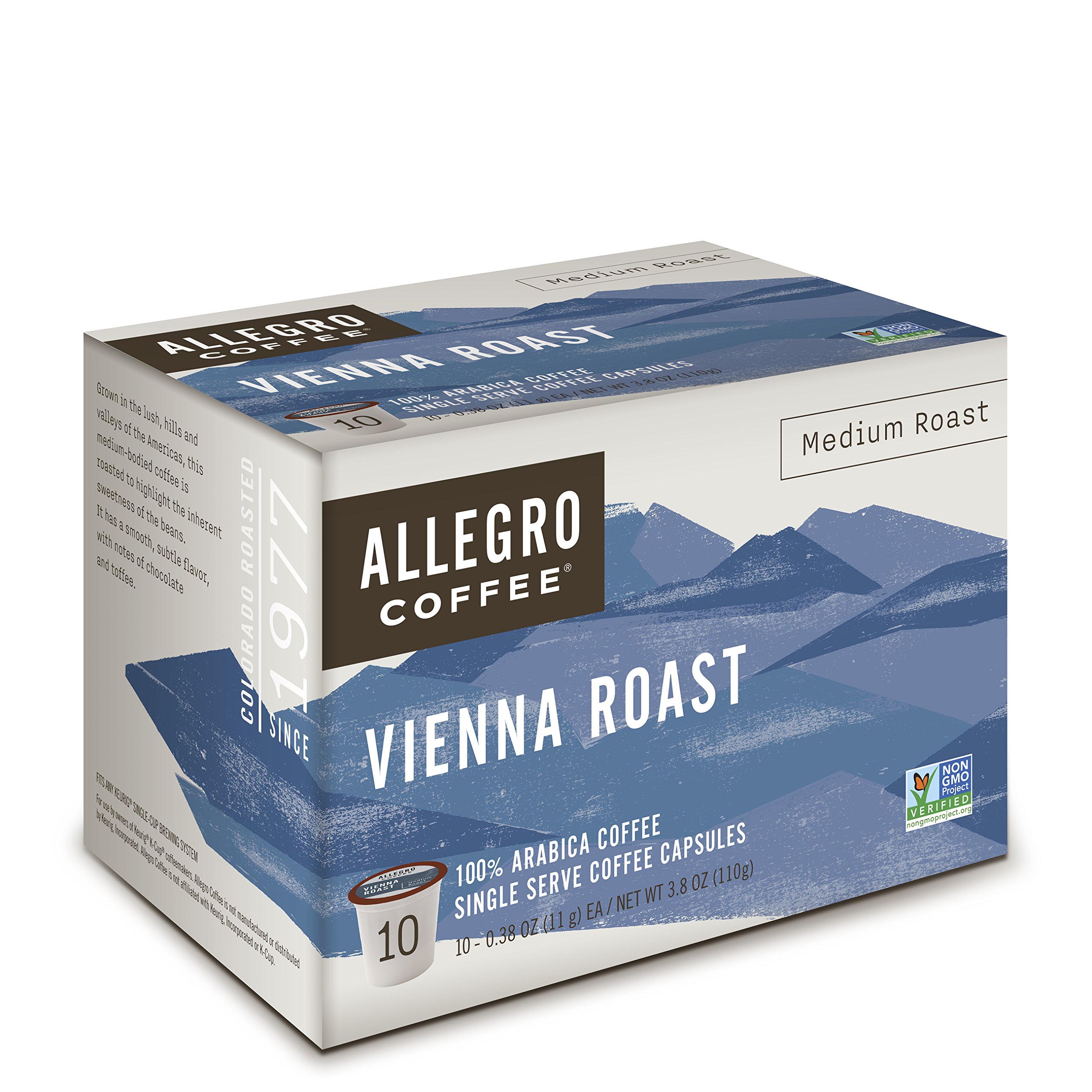 Amazon.com: Allegro Coffee, Coffee Vienna Roast Pods 10 Count, 3.8 ...