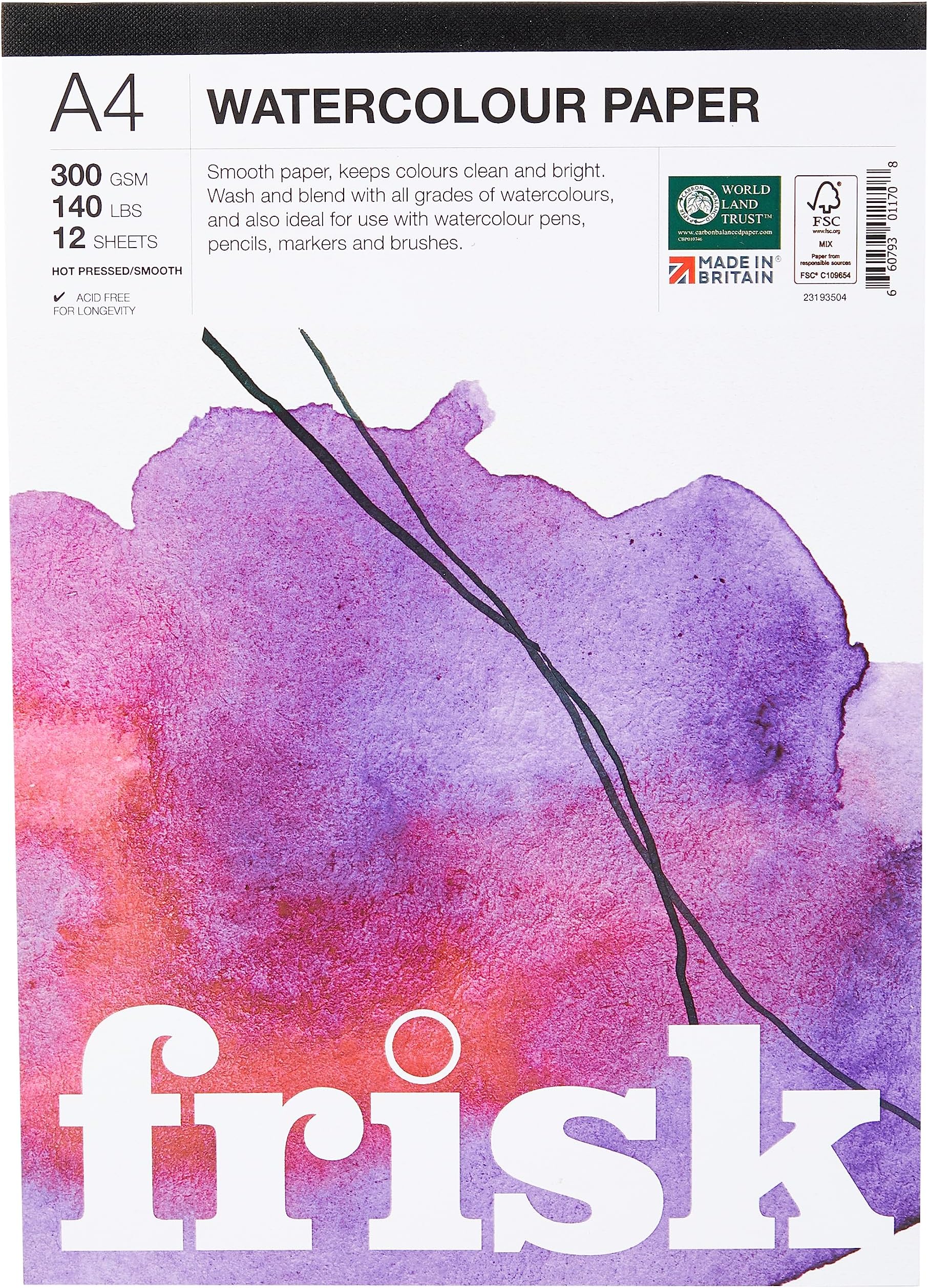 Daler Rowney Aquafine aquarelle artists watercolour SMOOTH pad A4 hot ...