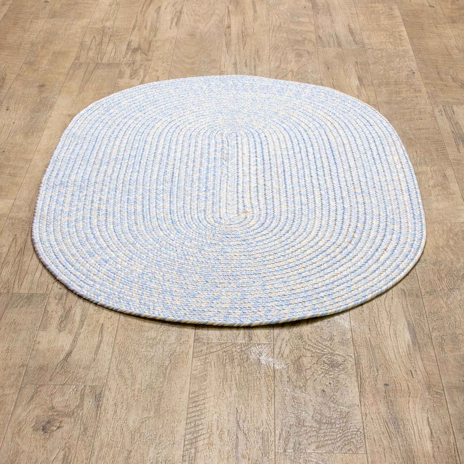 Amazon.com: Super Area Rugs Blue, Beige Braided Rug Farmhouse Kitchen ...
