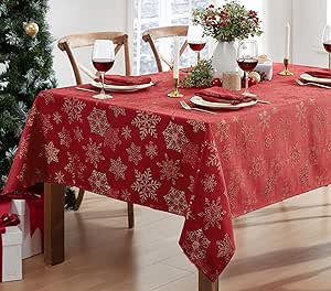 Amazon.com: Newbridge Fancy Metallic Snowflake Christmas Fabric ...