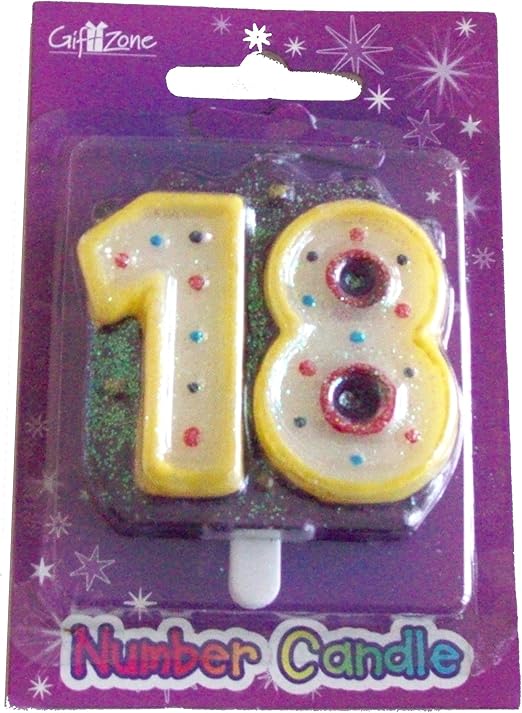 Number 18 Candle 18th Birthday Party Cake Decoration : Amazon.co.uk ...