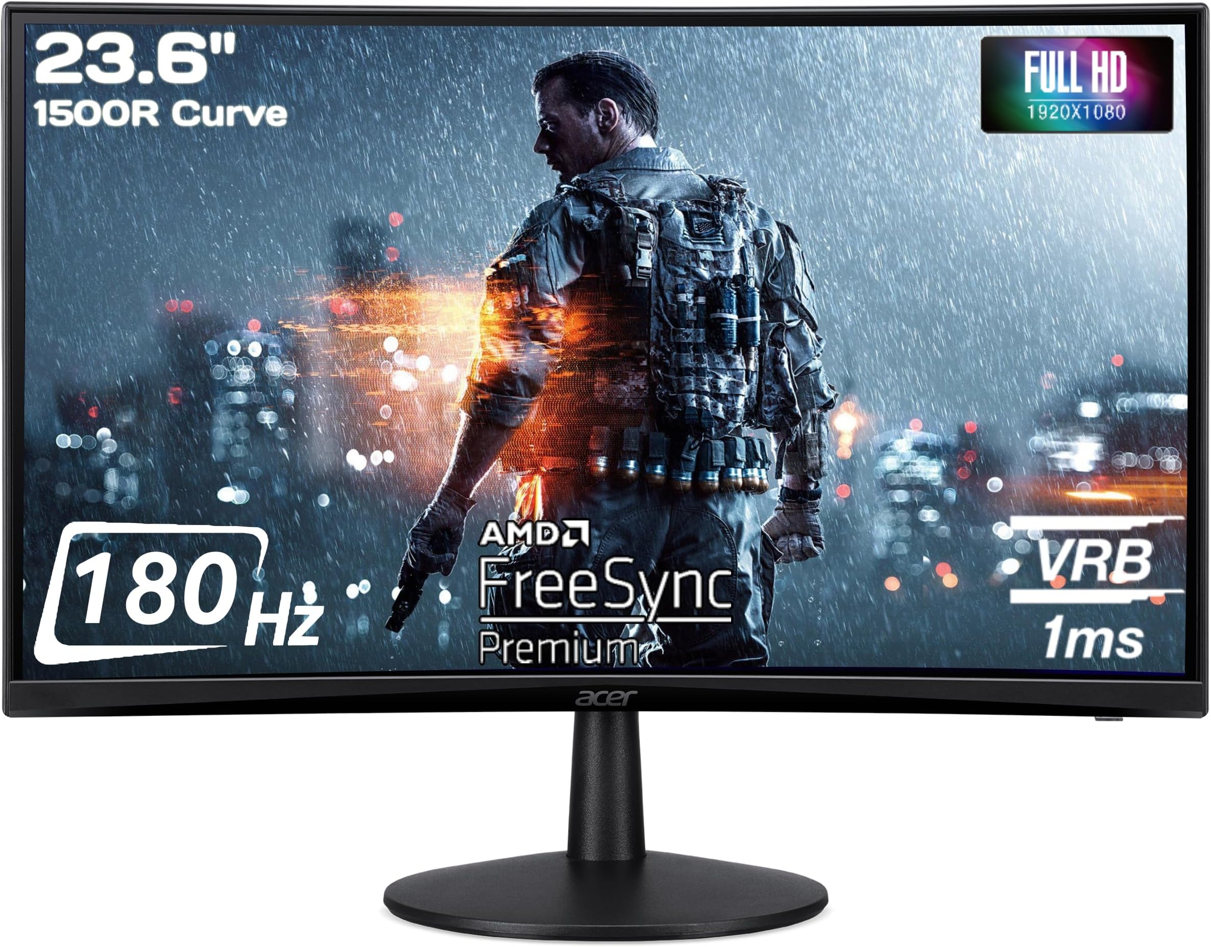 Acer ED320QR 31.5 Inch Full HD VA Panel 1500R Curved Backlight LED LCD ...