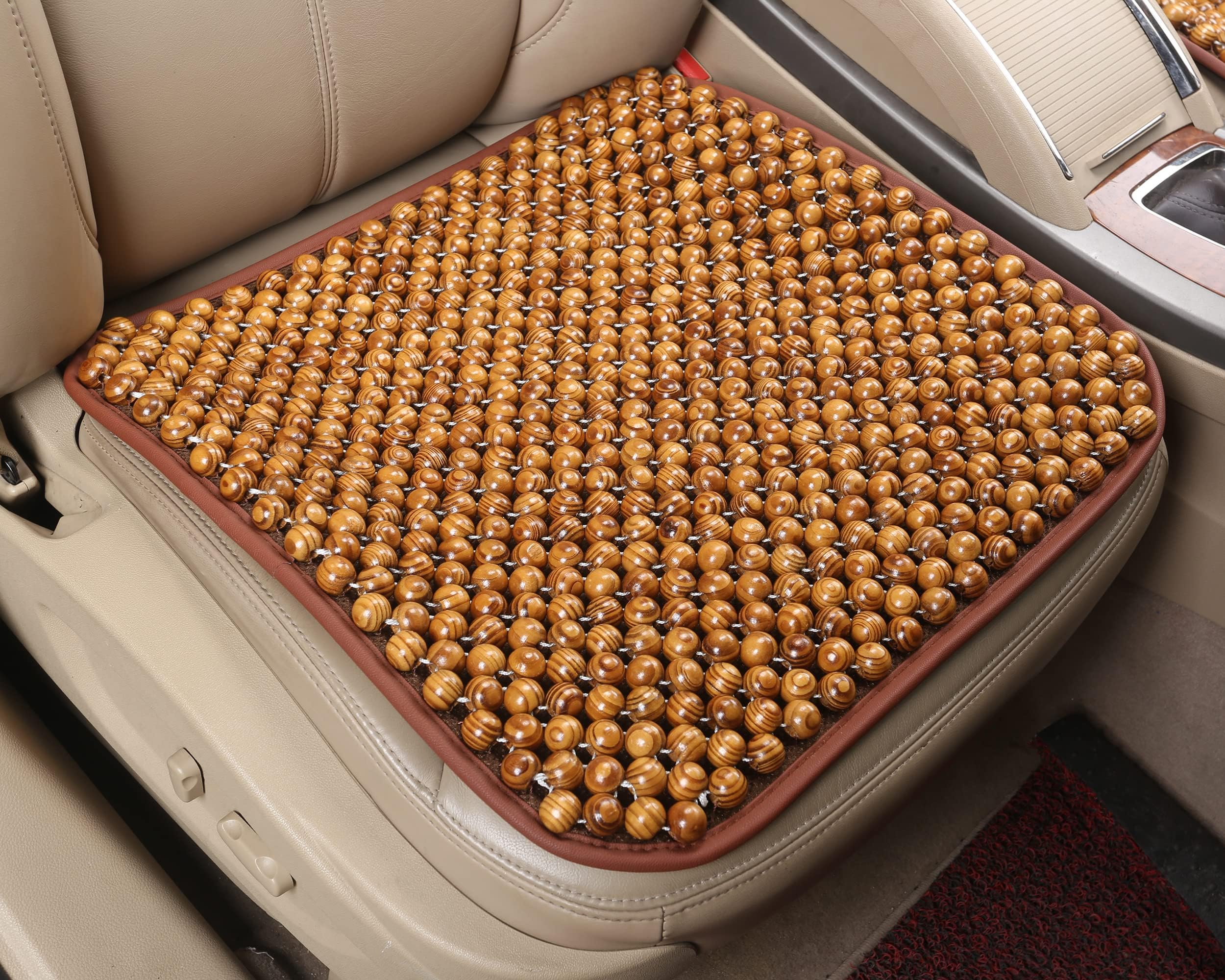 Amazon.com: KENNISI Wood Beaded office Seat Cushion, Bead Seat Cushion ...