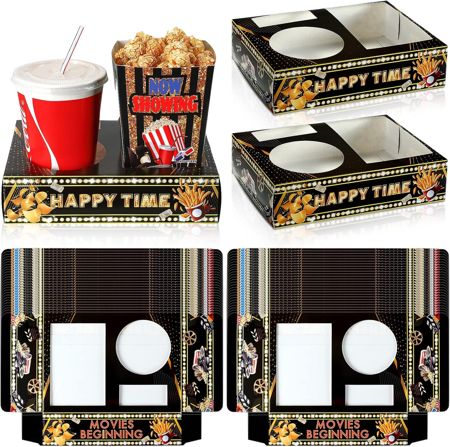 Amazon.com: Faccito 36 Pcs Movie Night Snack Trays Movie Theater Snack ...