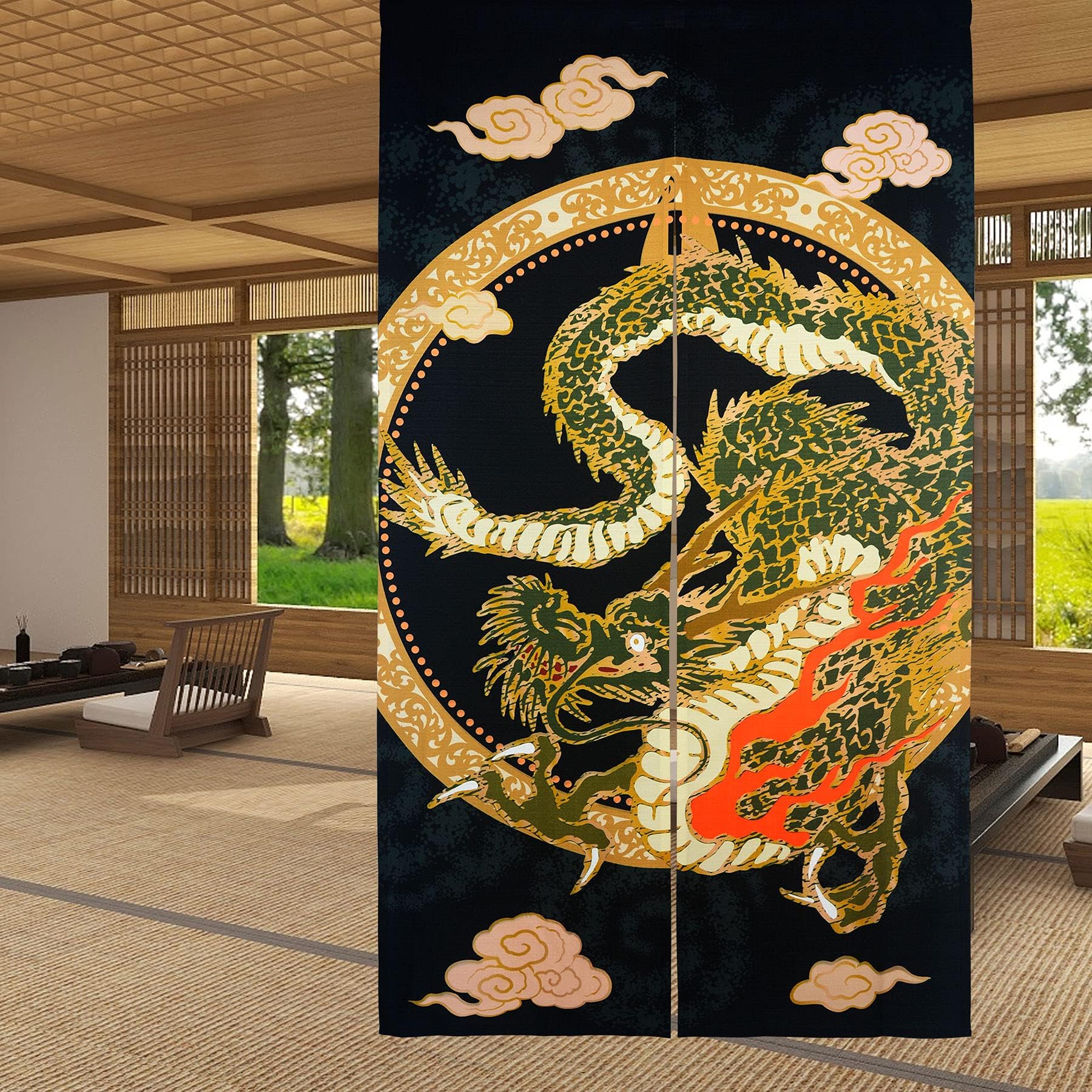 Amazon.com: MYRU Navy Blue Japanese Kitchen Door Curtain Restaurant ...