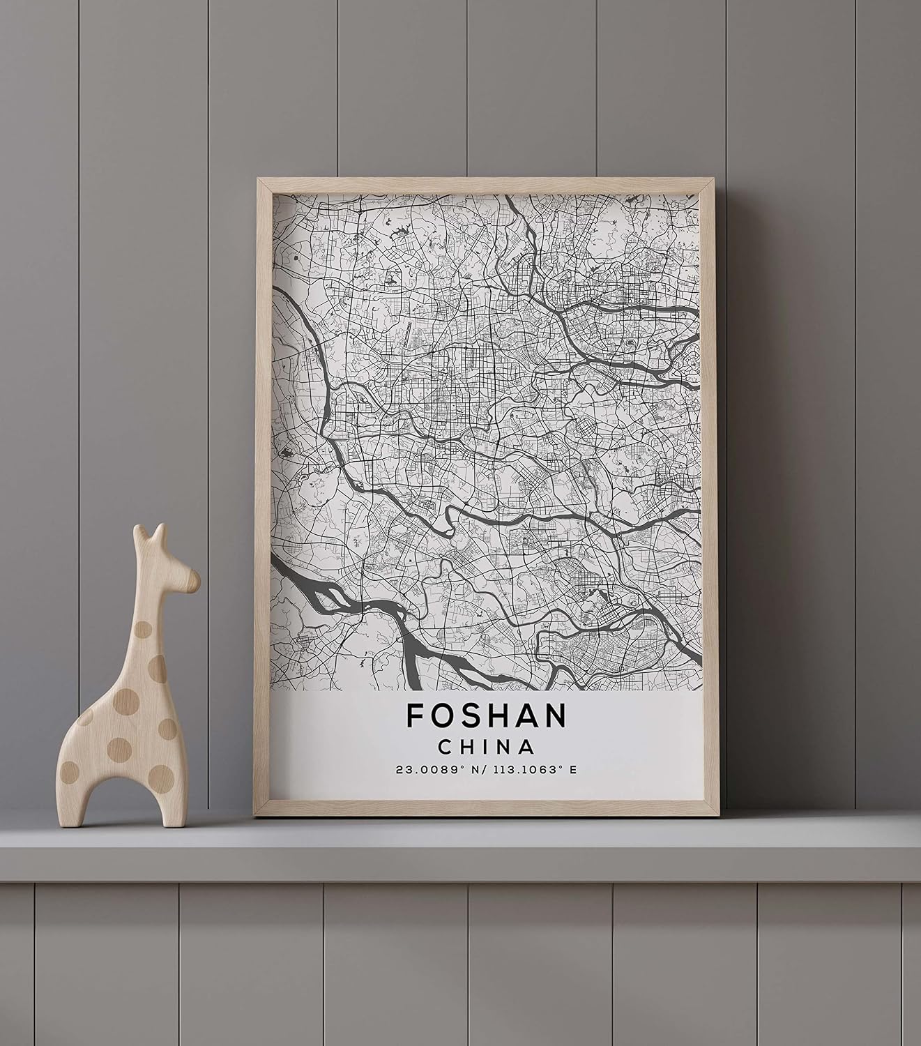 Mapa de Foshan, China, Light 2 (12×16) – Yaxa Colombia