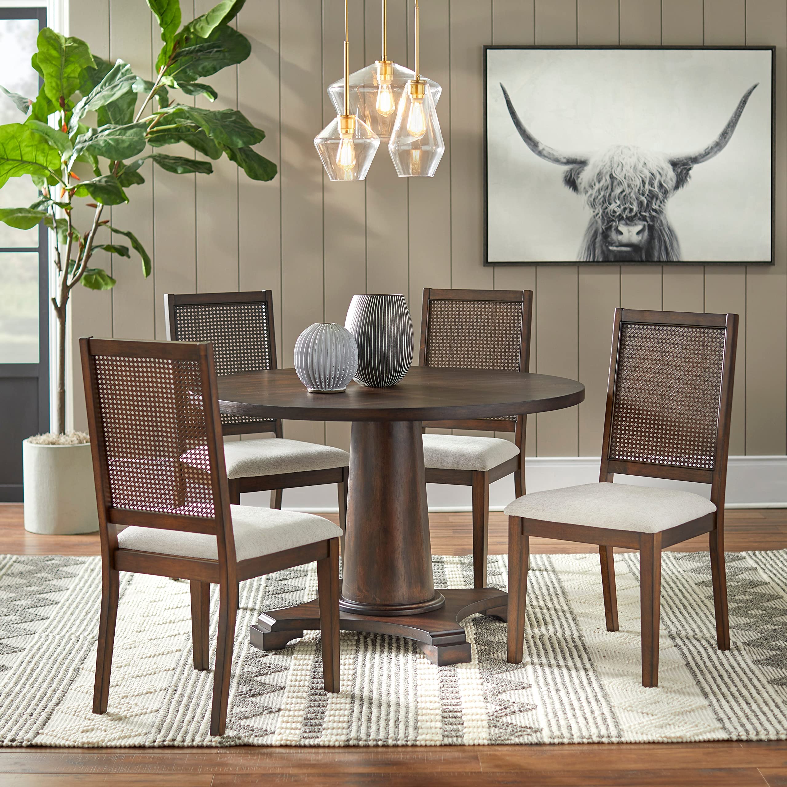 Target Marketing Systems Atwood Classic Dining Table with Round Pillar ...