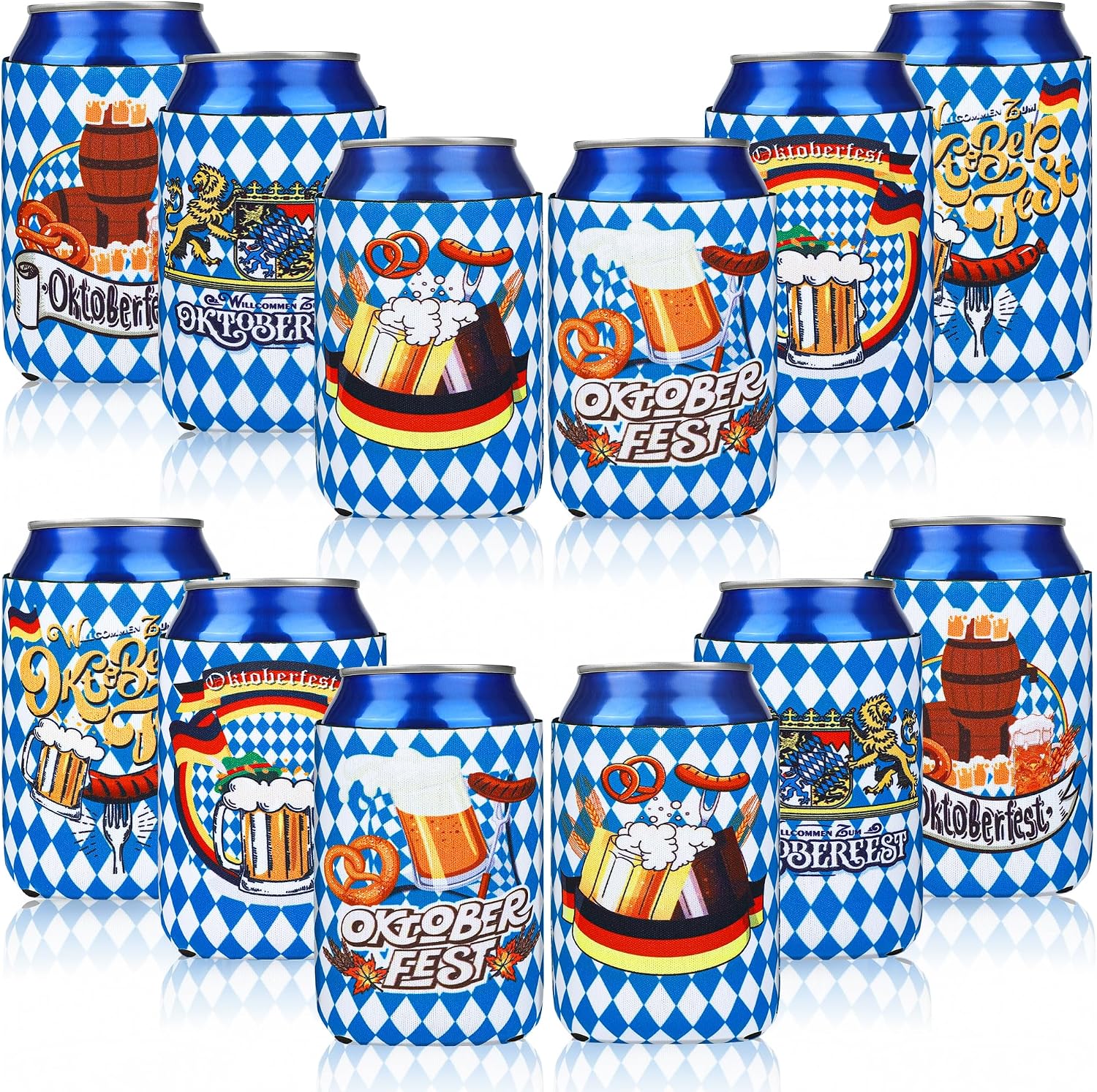 Amazon.com: Aodaer 12 Pack Oktoberfest Can Cooler Sleeves Collapsible ...