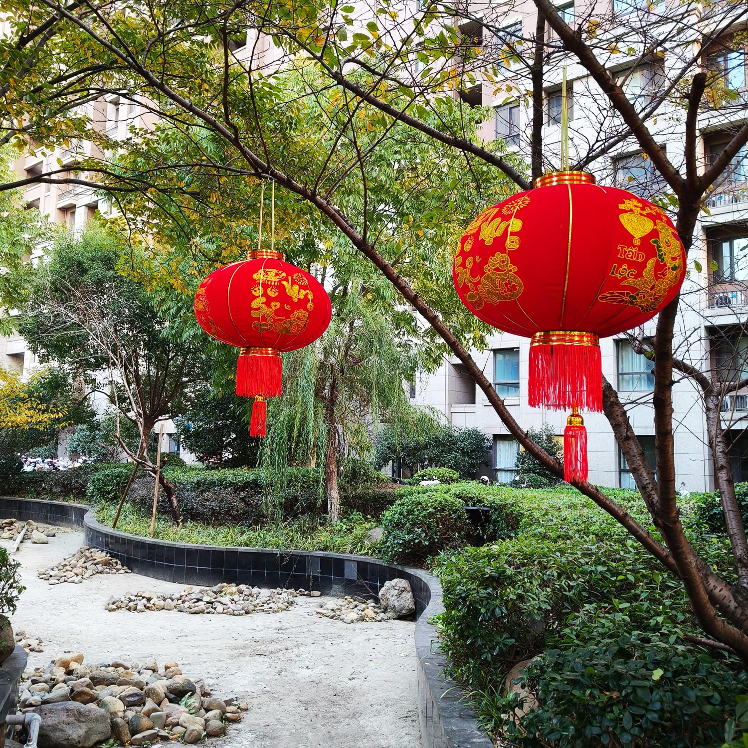 Amazon.com: KYMY Vietnamese New Year Red Lanterns, 2025 2pcs Large ...
