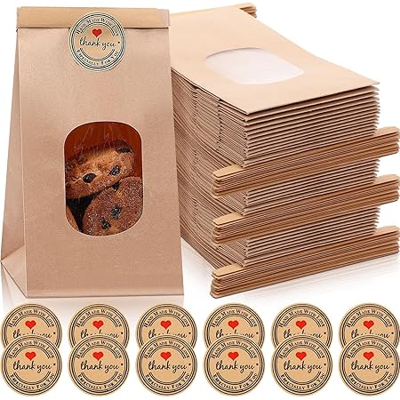 Amazon.com: 240 Pcs Bakery Bags with Window 3.54 x 2.36 x 6.7 Inch ...