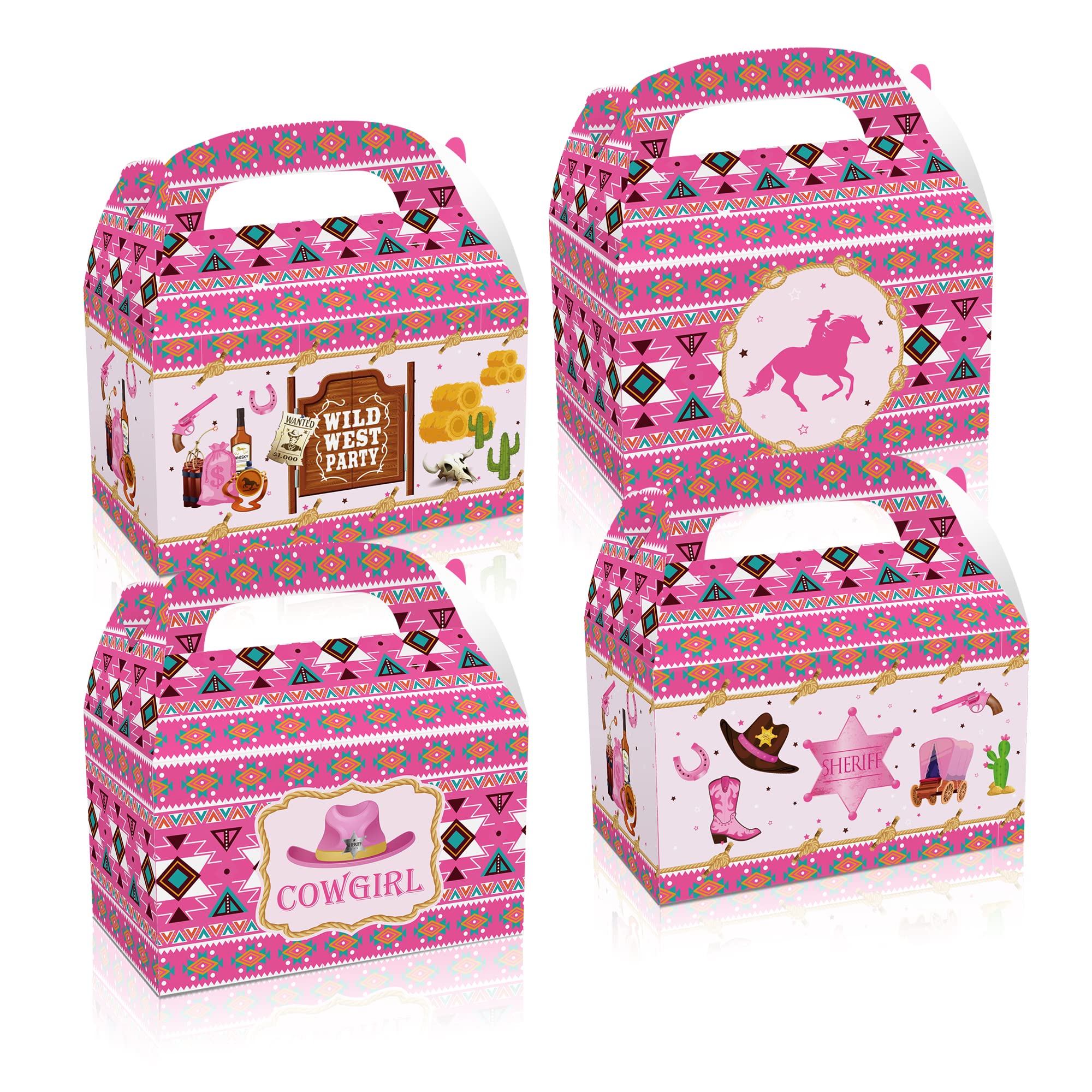 Amazon.com: 24 Pack Party Favor Boxes, Western Cowgirl Gift Treat Bags ...