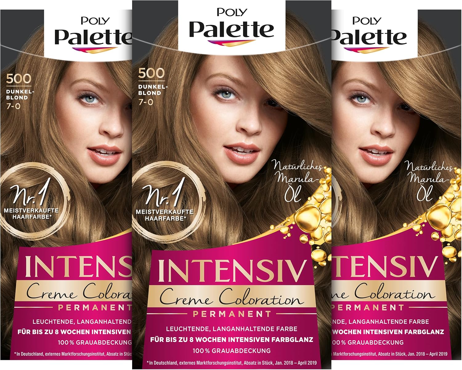 Palette Intensive Cream Colouration 7-0/500 Dark Blonde Level 3 (3 x ...
