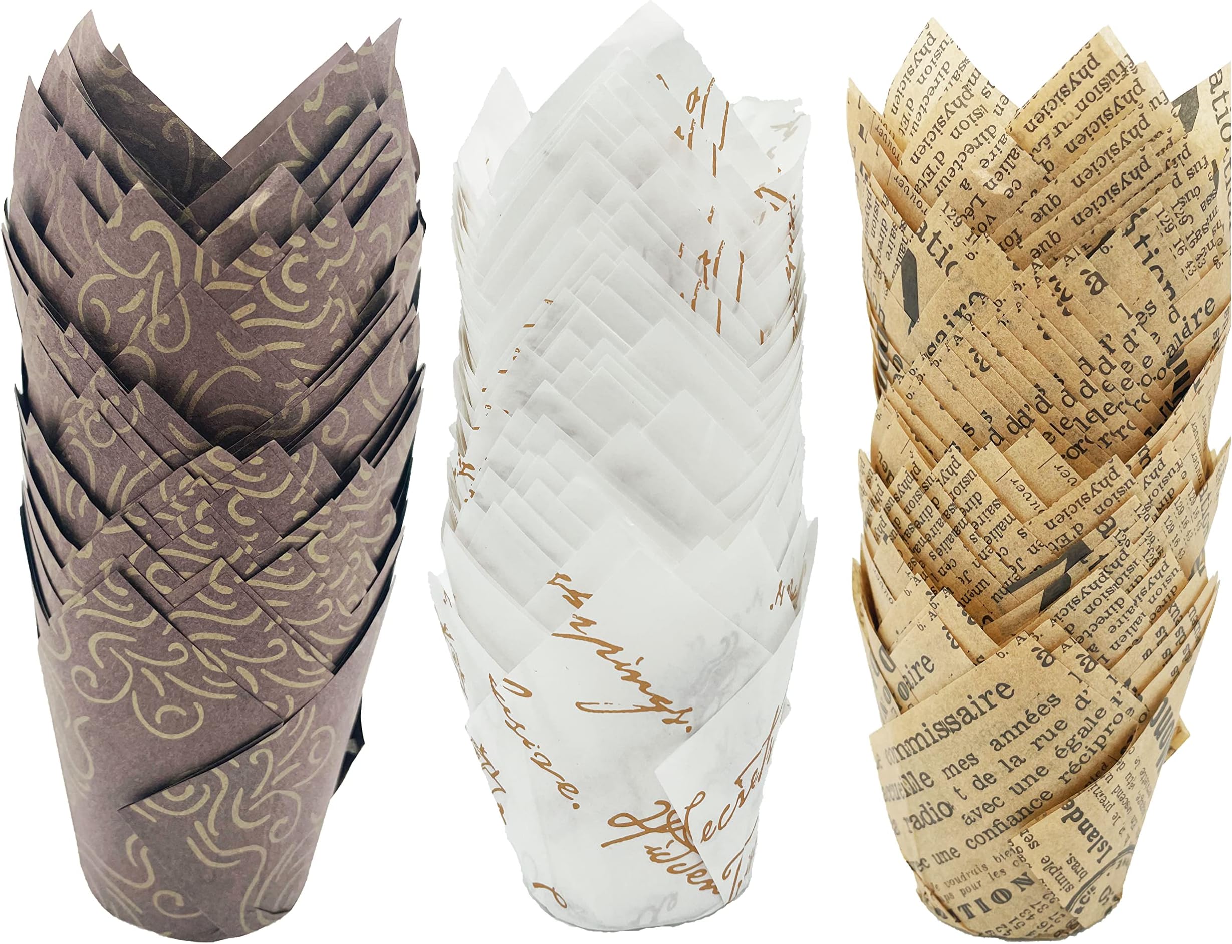 50 Bakery Direct Chocolate Brown Tulip Muffin Wraps Cases Premium ...