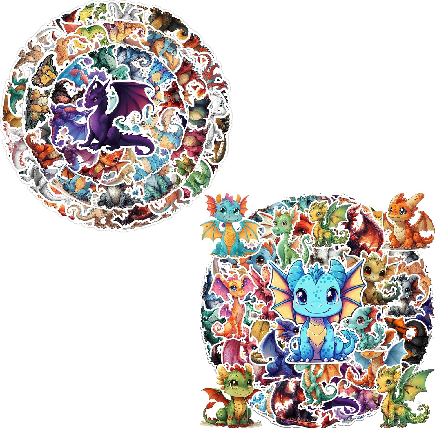 Amazon.com: 150Pcs Waterproof Vinyl Dragon Sticker in Assorted Colors ...