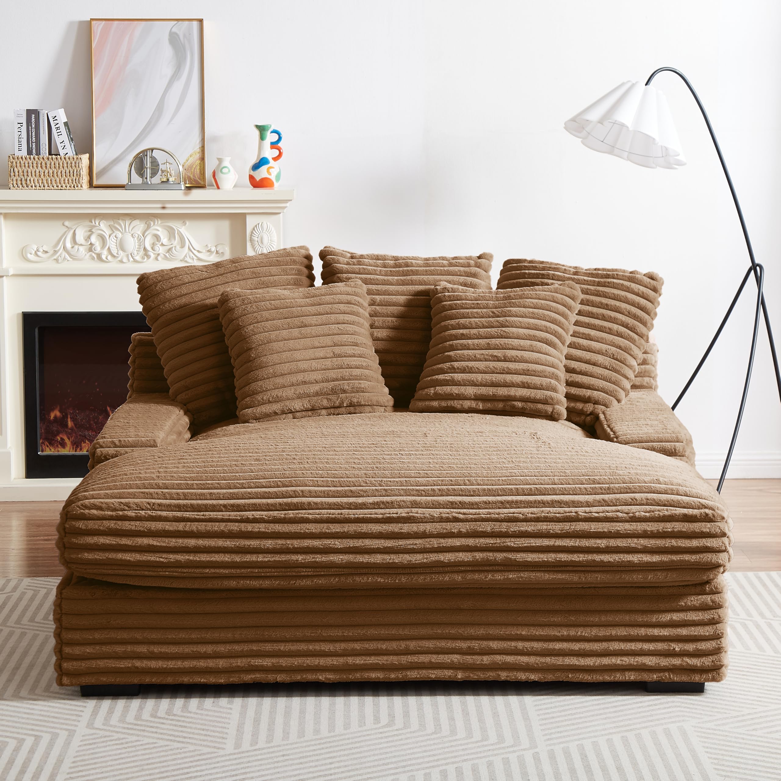 Amazon.com: Extra Wide Deep Seat Oversized Loveseat Chaise Lounge ...