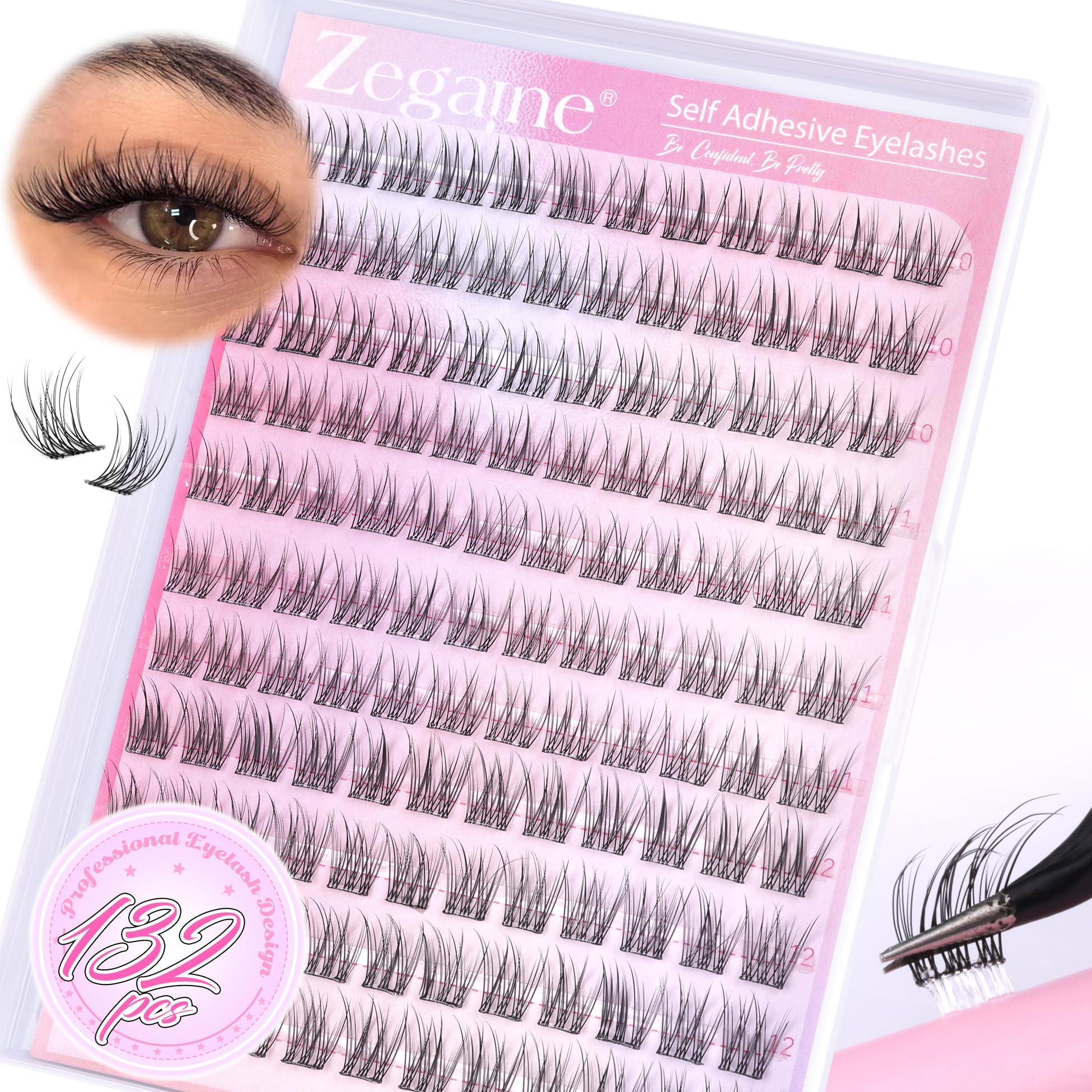 Amazon.com: Self Adhesive Eyelashes, Reusable Self Adhesive Lash ...