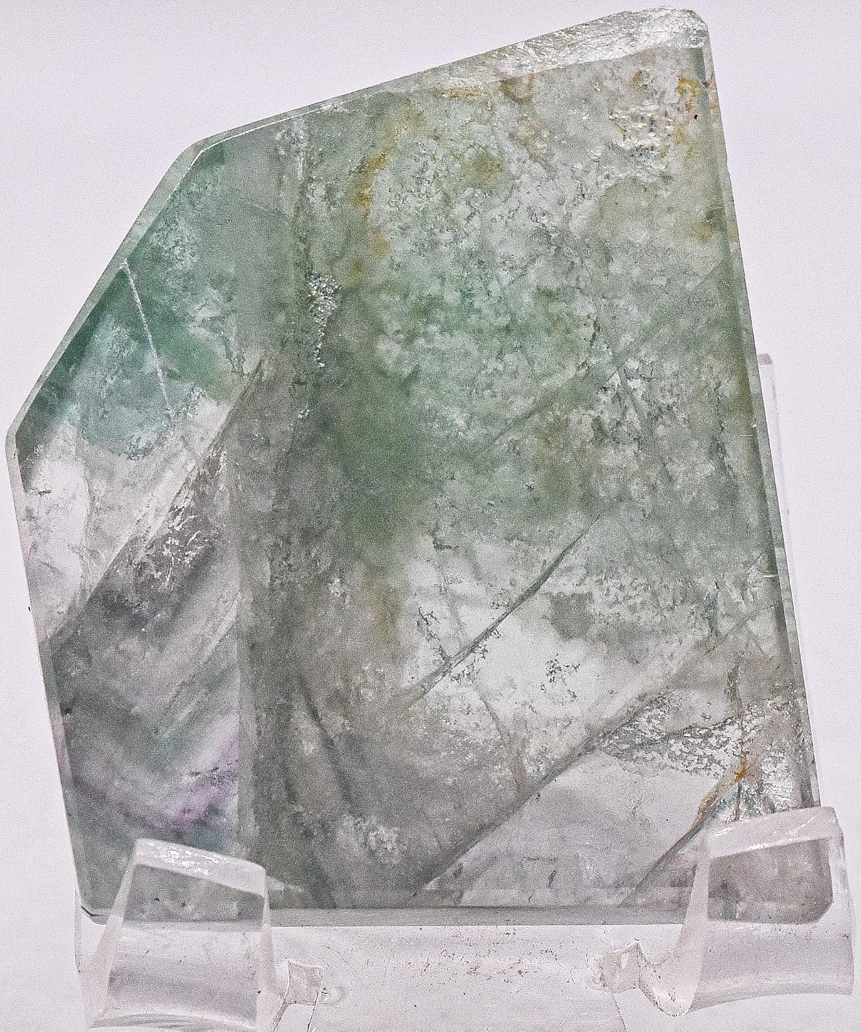 Amazon.com: 52mm 275ct Clear Green Fluorite Slice Polished Natural ...