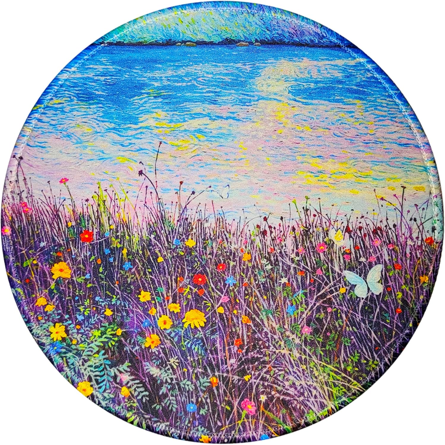 Amazon.com: VIVIDYUXI Artistic Mouse Pad, Round Mousepad, Stitched ...