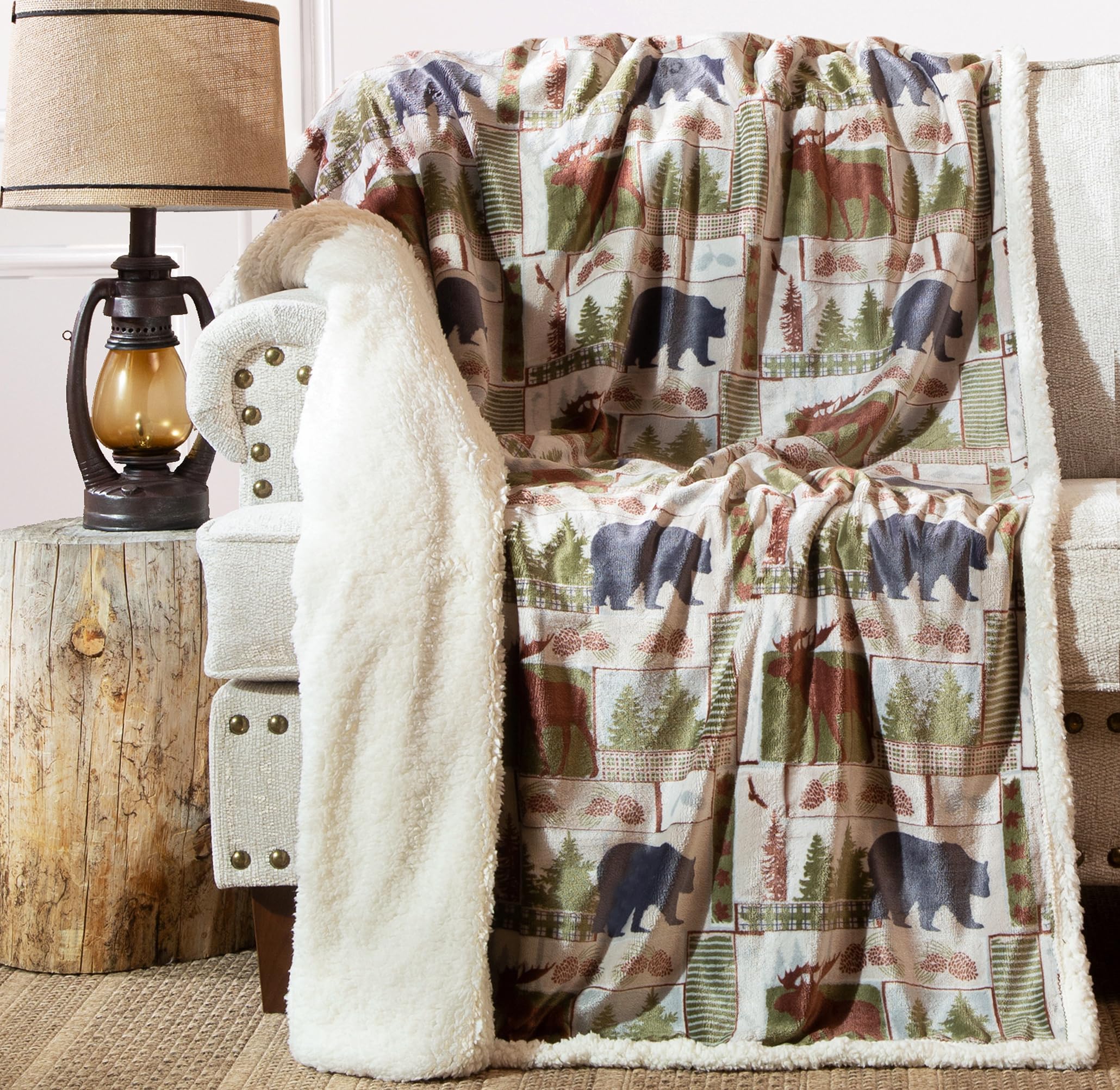 Amazon.com: Rustic Forest Throw Blanket, Rustic Lodge Forest Cabin ...