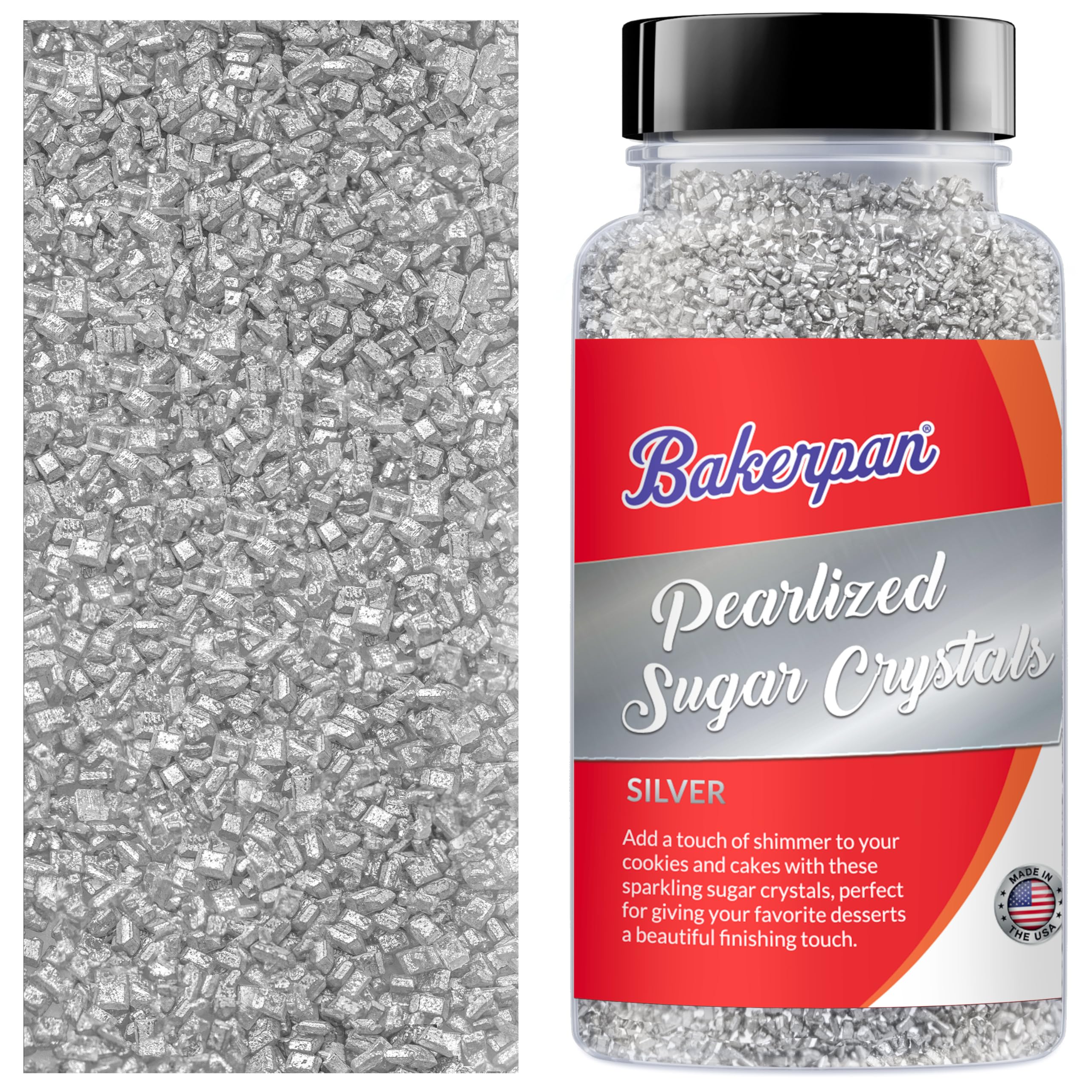 Amazon.com: Bakerpan Pearlized Sugar Sprinkles - 5 Ounce Silver ...