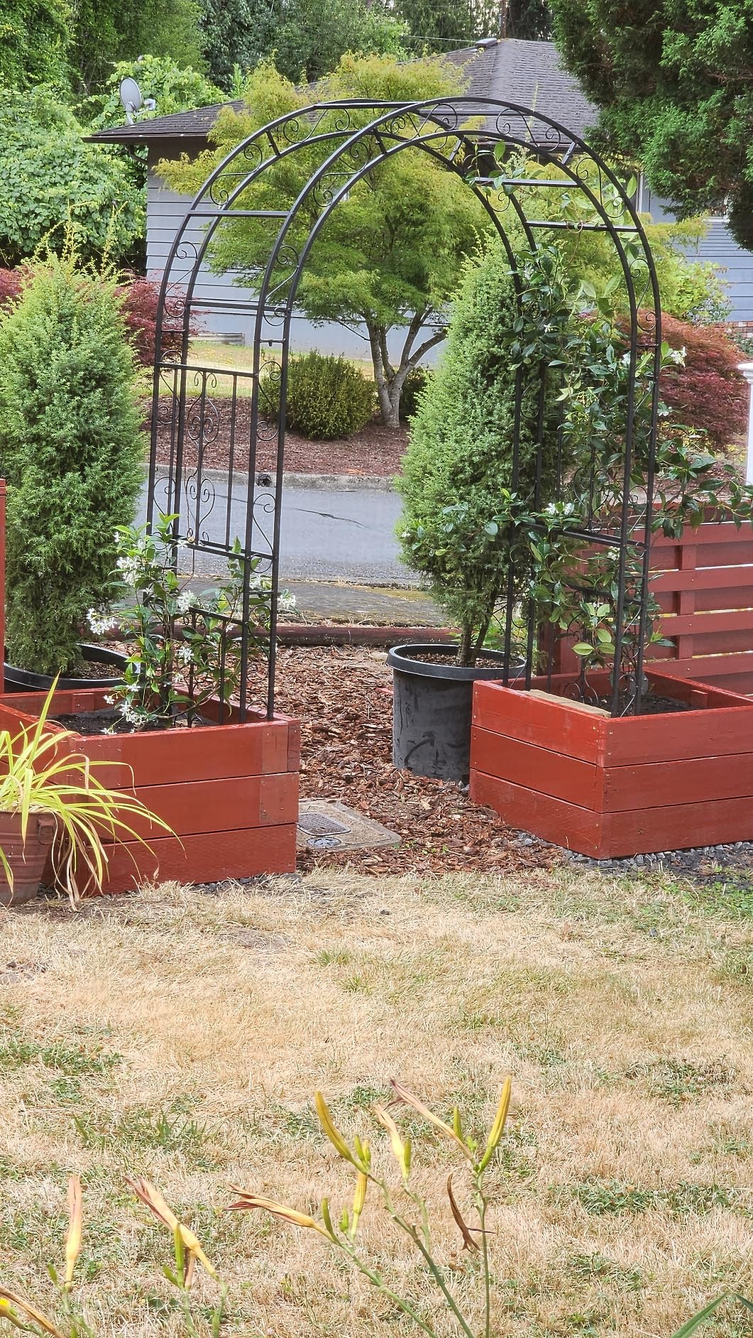 $16/mo - Finance Outvita 7FT Garden Arch Arbor, Heavy Duty Metal Arbour ...