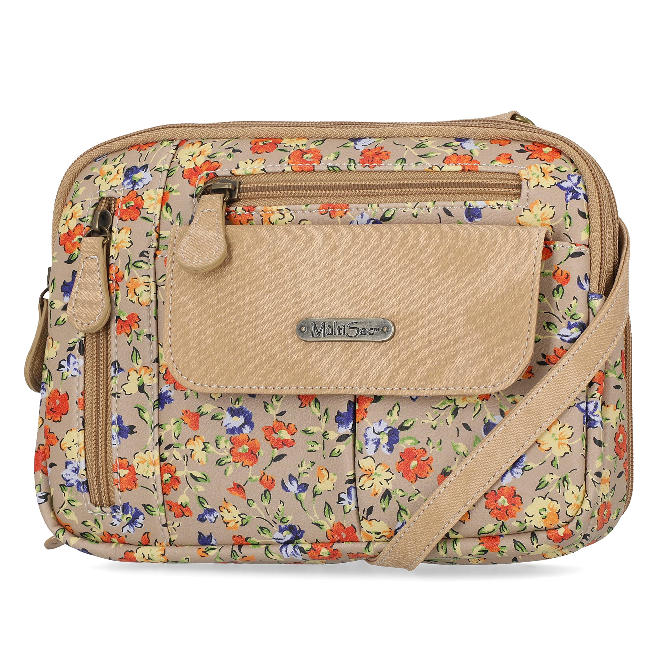 Snapklik.com : MultiSac Womens Zippy Triple Compartment Crossbody Bag