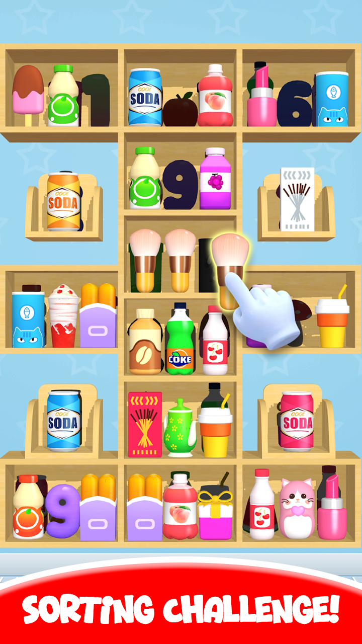 Goods Sort Triple Find Match Brain Puzzle Challenge Toys Sorting Master ...