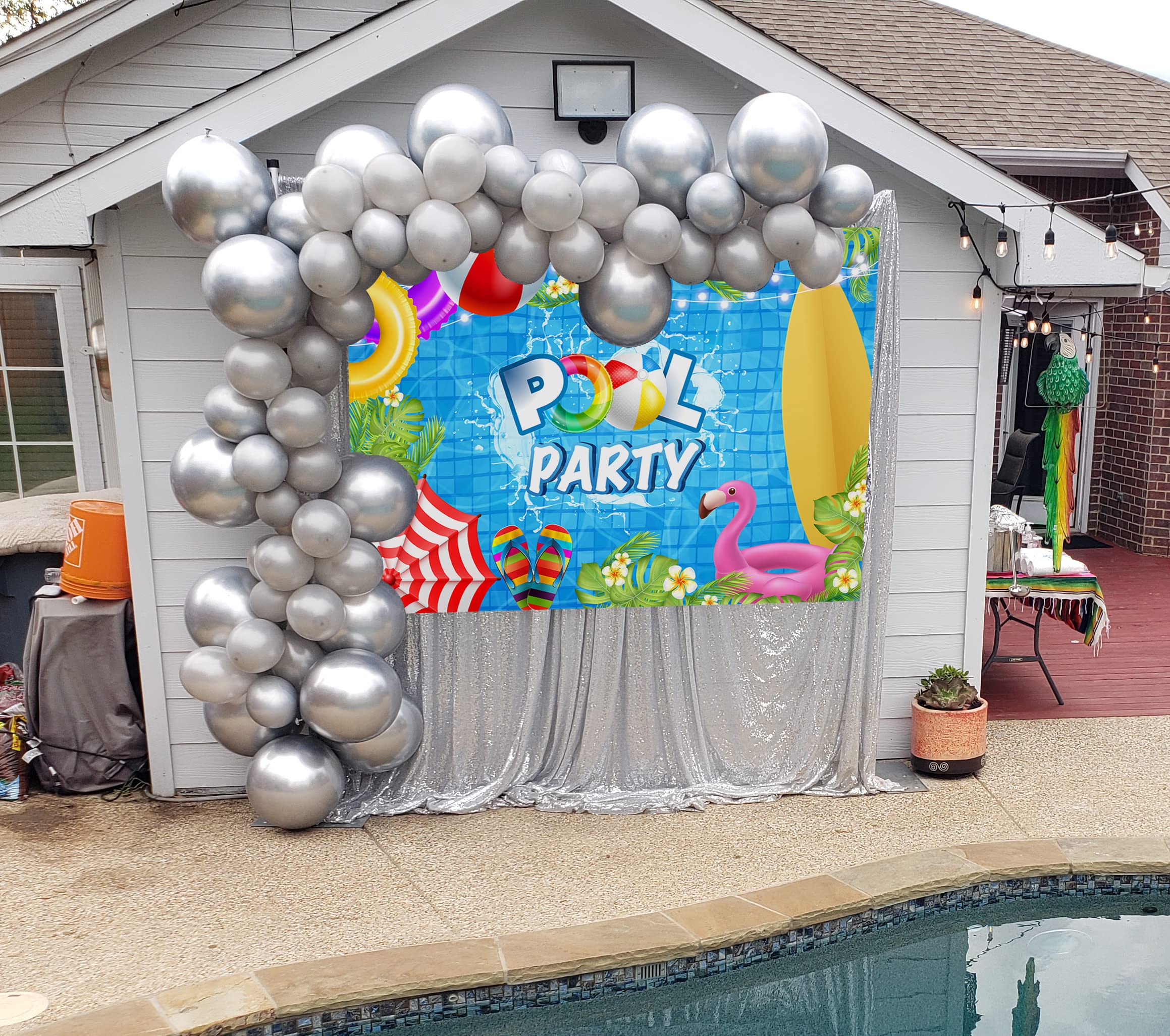Snapklik.com : Pool Party Backdrop Summer Beach Ball Swim Ring ...
