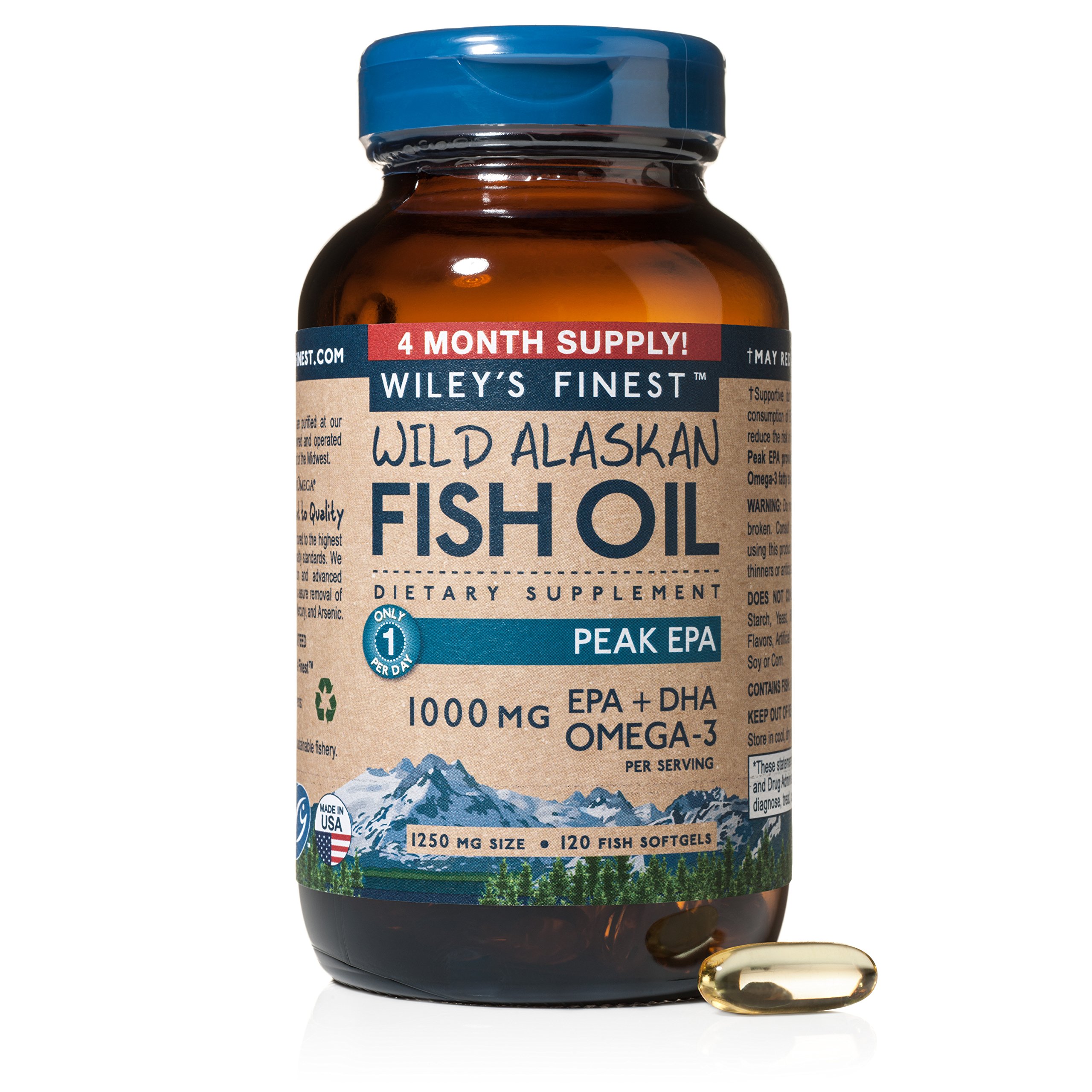 Buy Wiley'S Finest - Wild Alaskan Fish Oil Peak Epa 1250 Mg. 120 ...