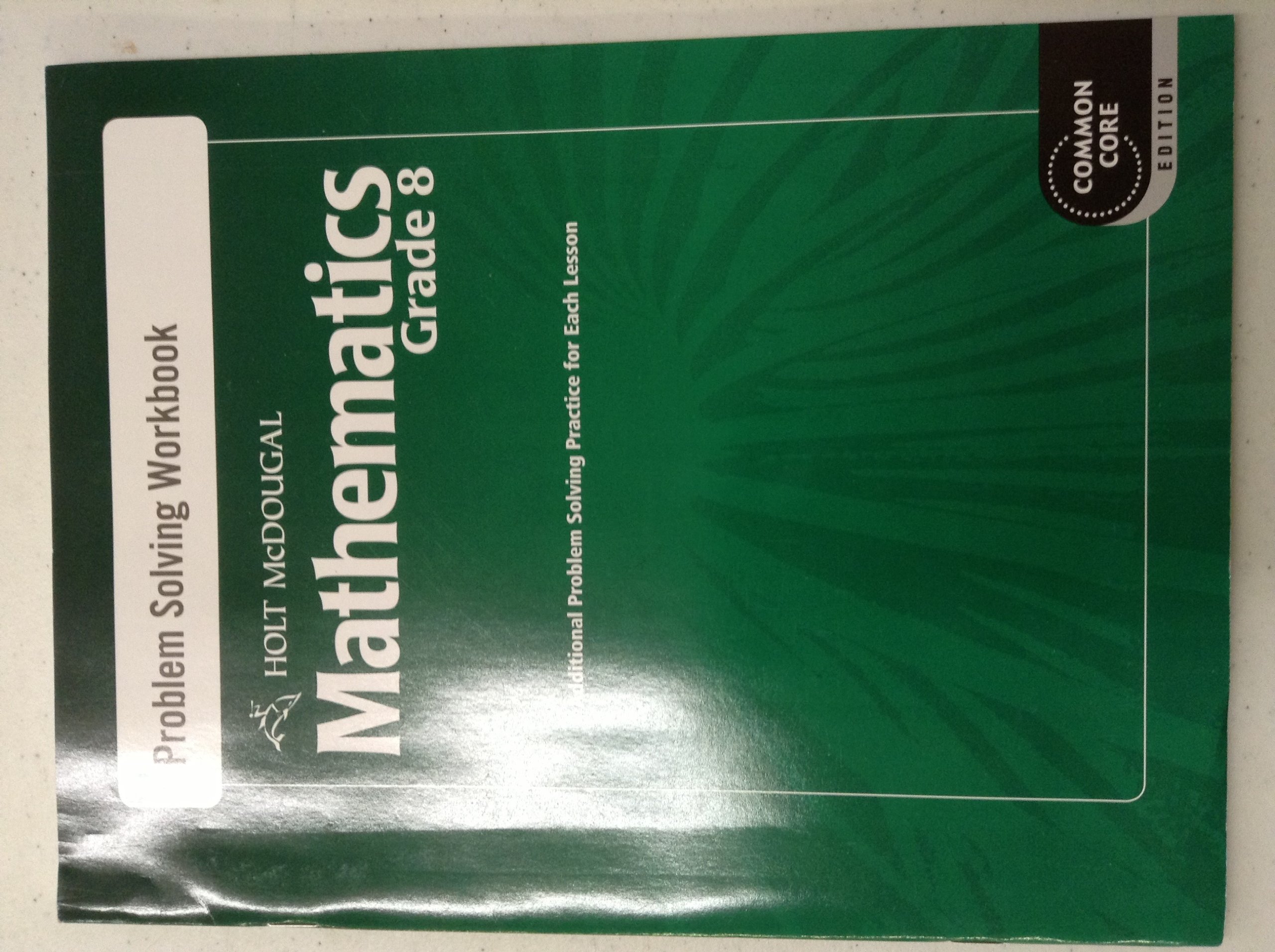 Problem Solving Workbook Grade 8 (Holt McDougal Mathematics): Holt ...