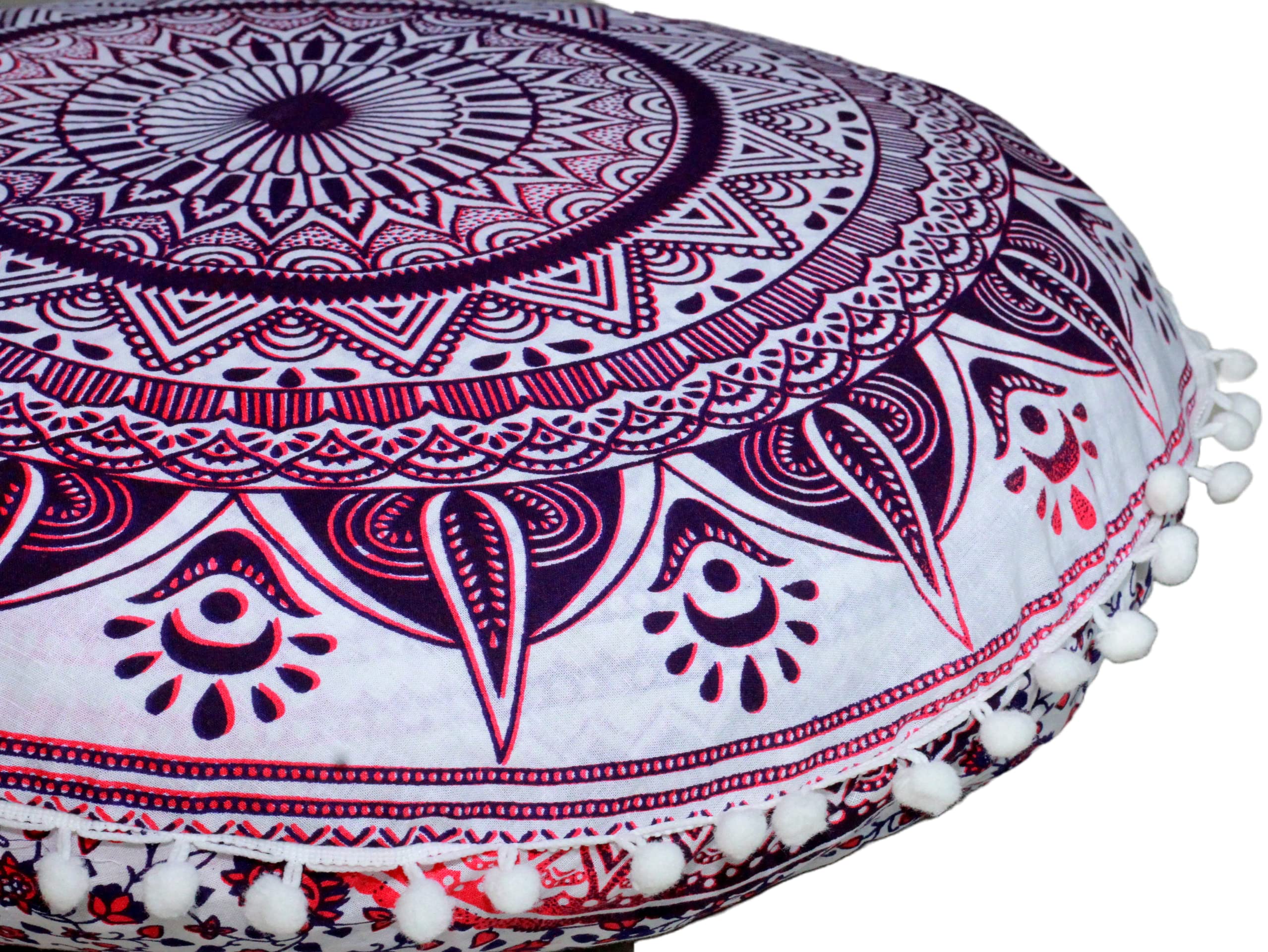 Amazon.com: large round seat floor cushion chair ottoman cover pouf ...